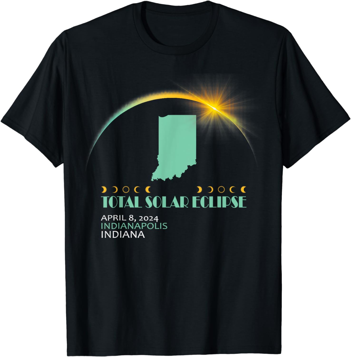 Indianapolis, Indiana Total Solar Eclipse 2024 T-Shirt - Walmart.com