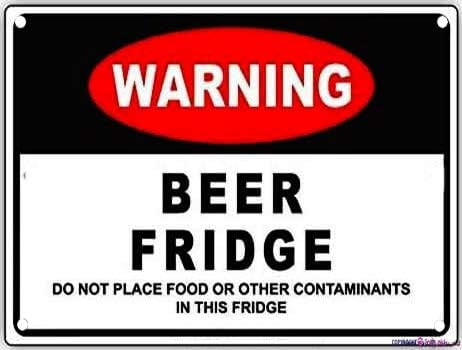 Indication warning sign Beer Fridge Only No Food Or Other Items Wall ...