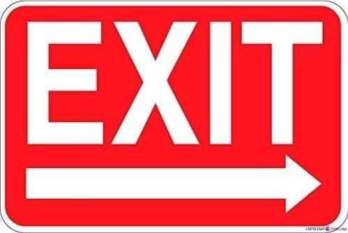 Indication warning sign Exit Right Arrow Red Background Wall Art ...