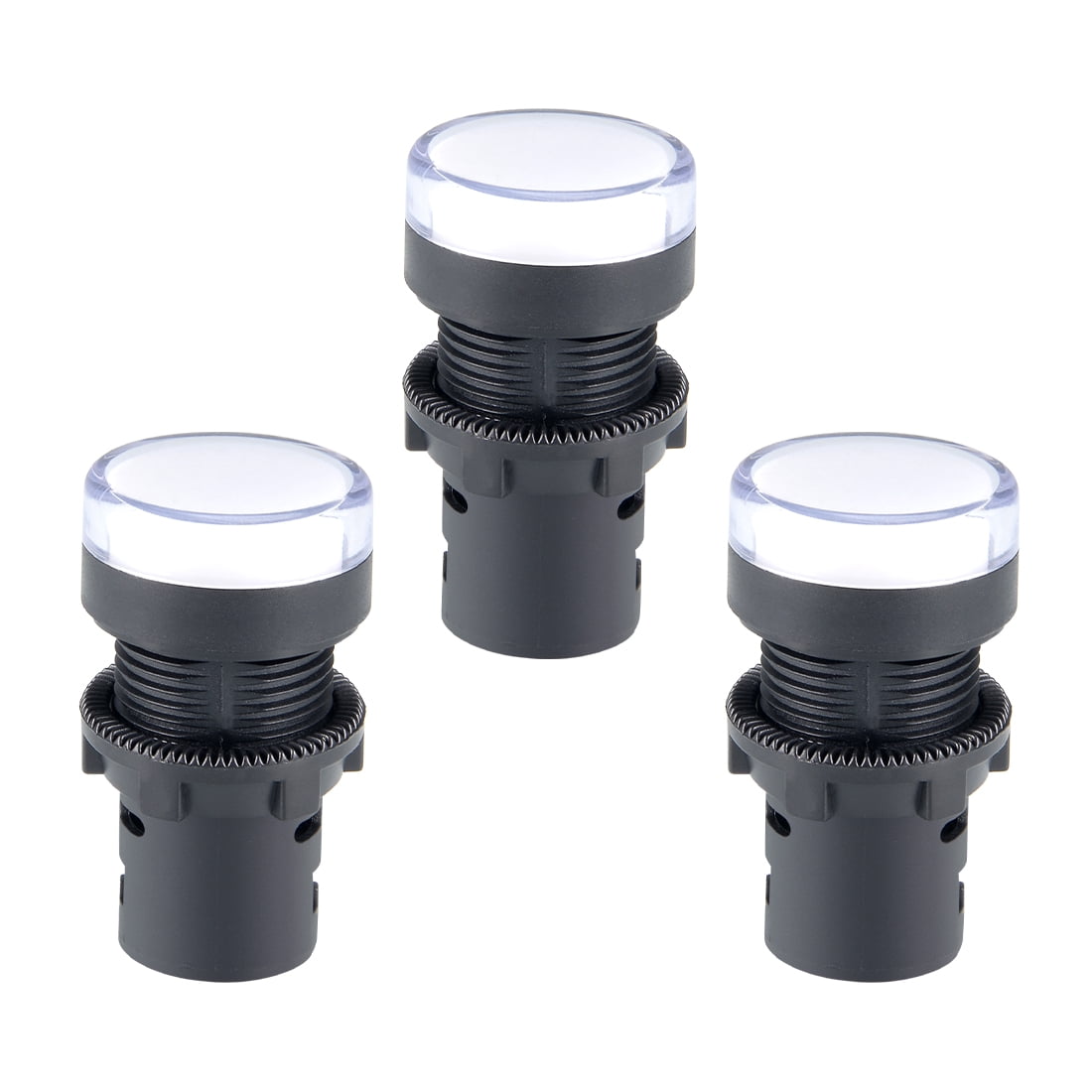 Indicator Lights 220V, White , Flush Panel Mount 7/8" 22mm, 3Pcs ...