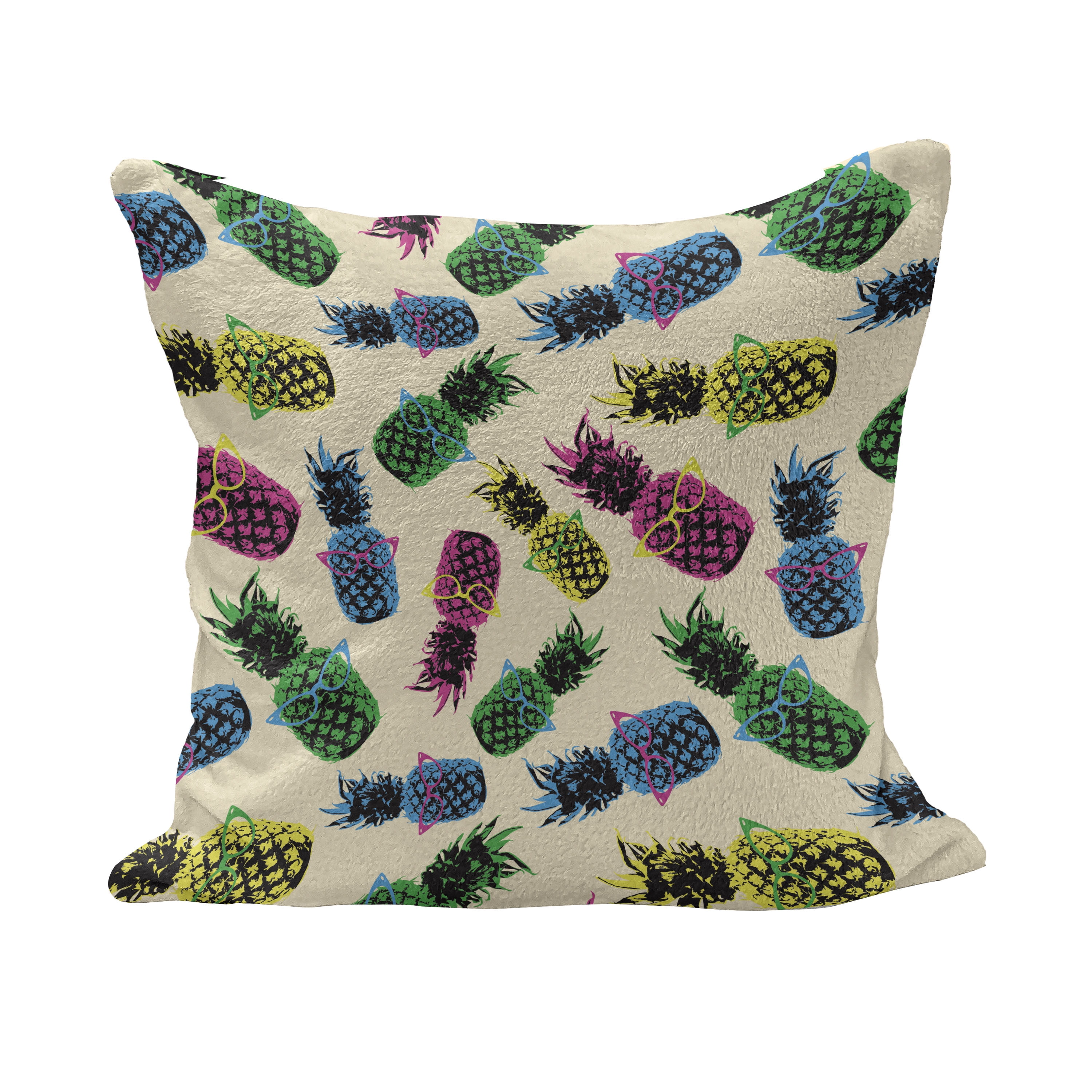 Indie Fluffy Throw Pillow Cushion Cover, Retro 80s Summer Pattern ...