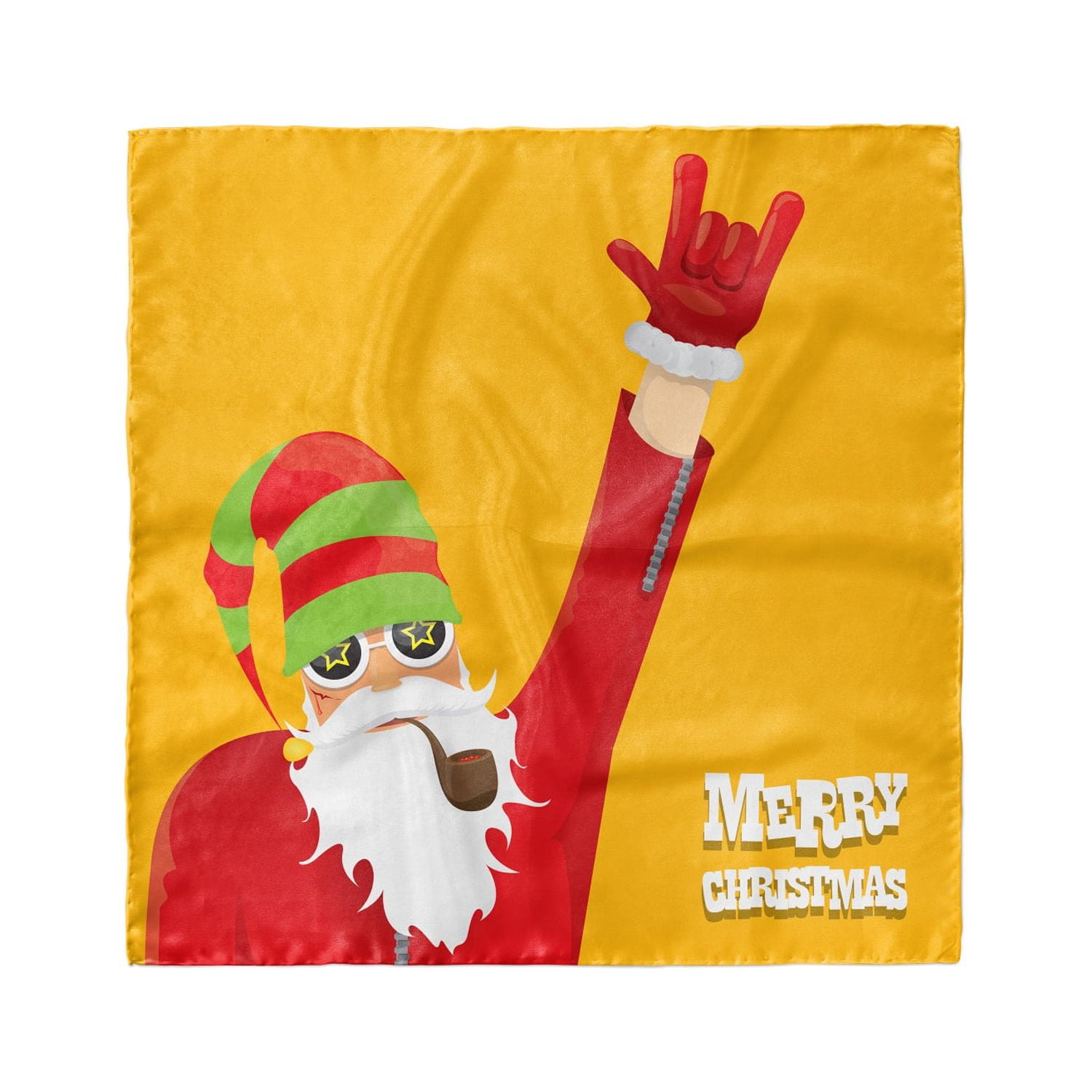 Indie Head Scarf, Biker Santa Smoking Pipe, Head Wrap, 3 Sizes, by ...