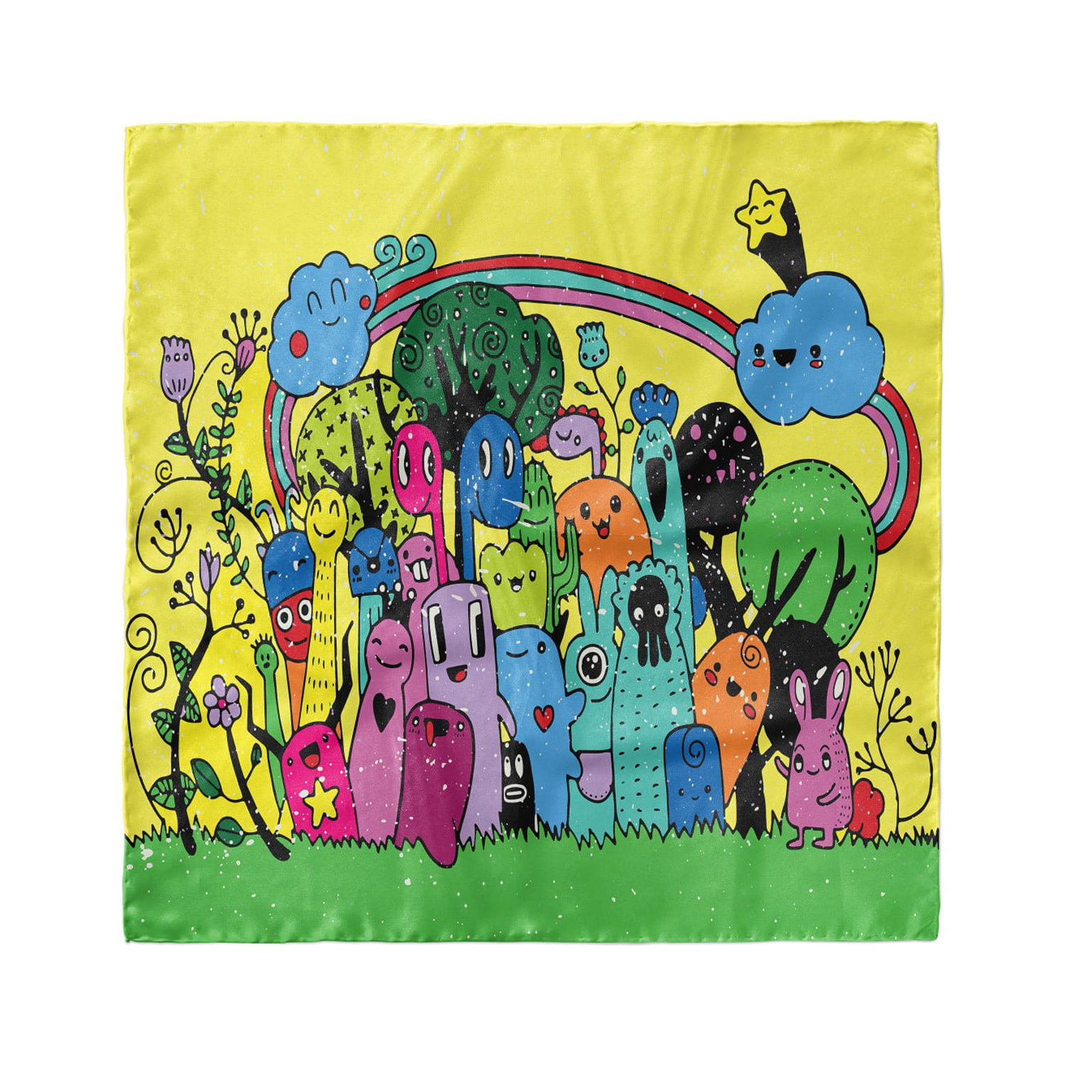 Indie Head Scarf, Hand Drawn Crazy Doodle, Head Wrap, 3 Sizes, by ...