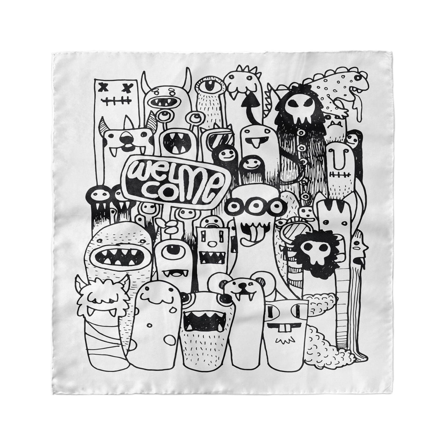 Indie Head Scarf, Welcoming Monster, Head Wrap, 3 Sizes, by Ambesonne ...