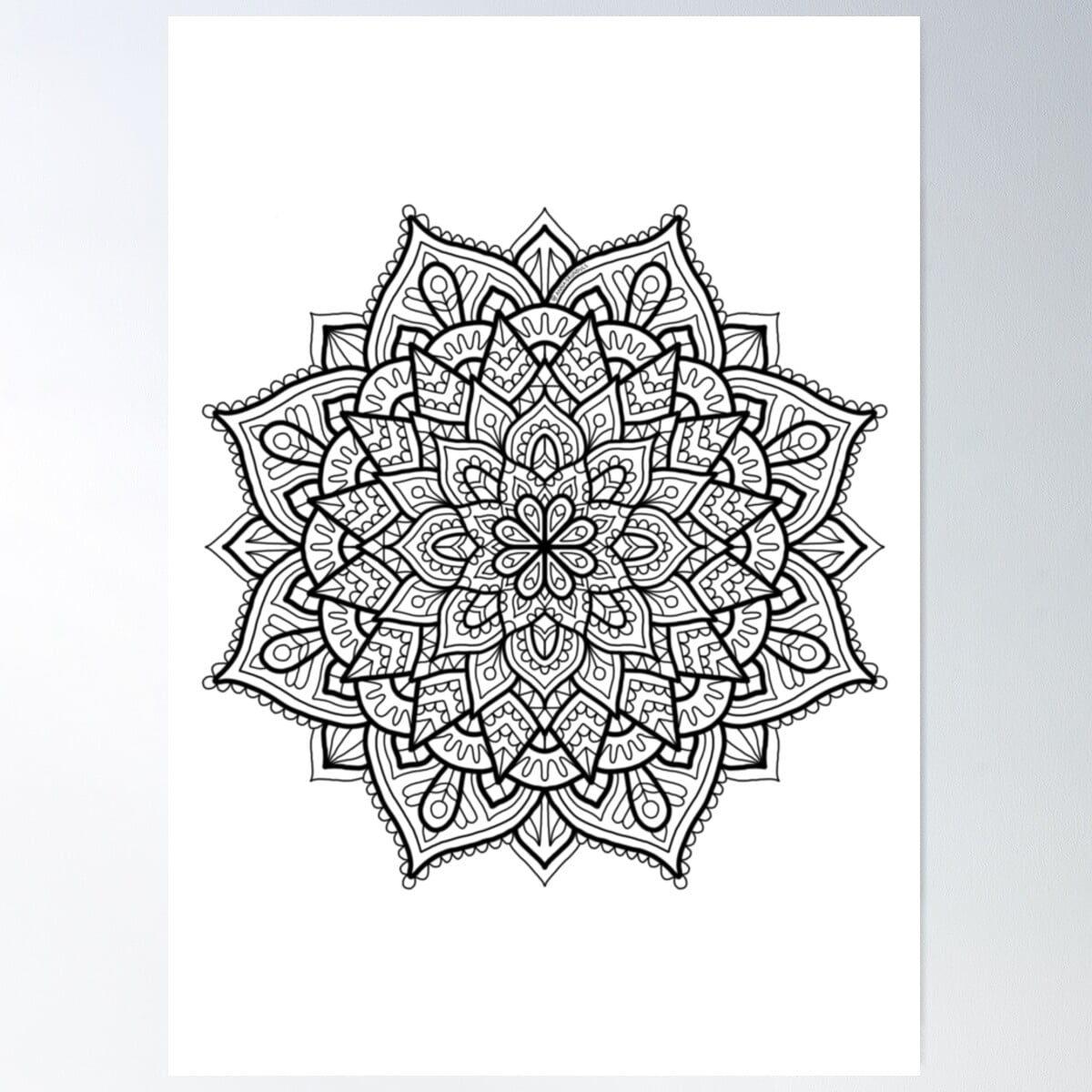 Indie Mandala Art, Adult Coloring Mandala, Boho Spiritual Symbol ...