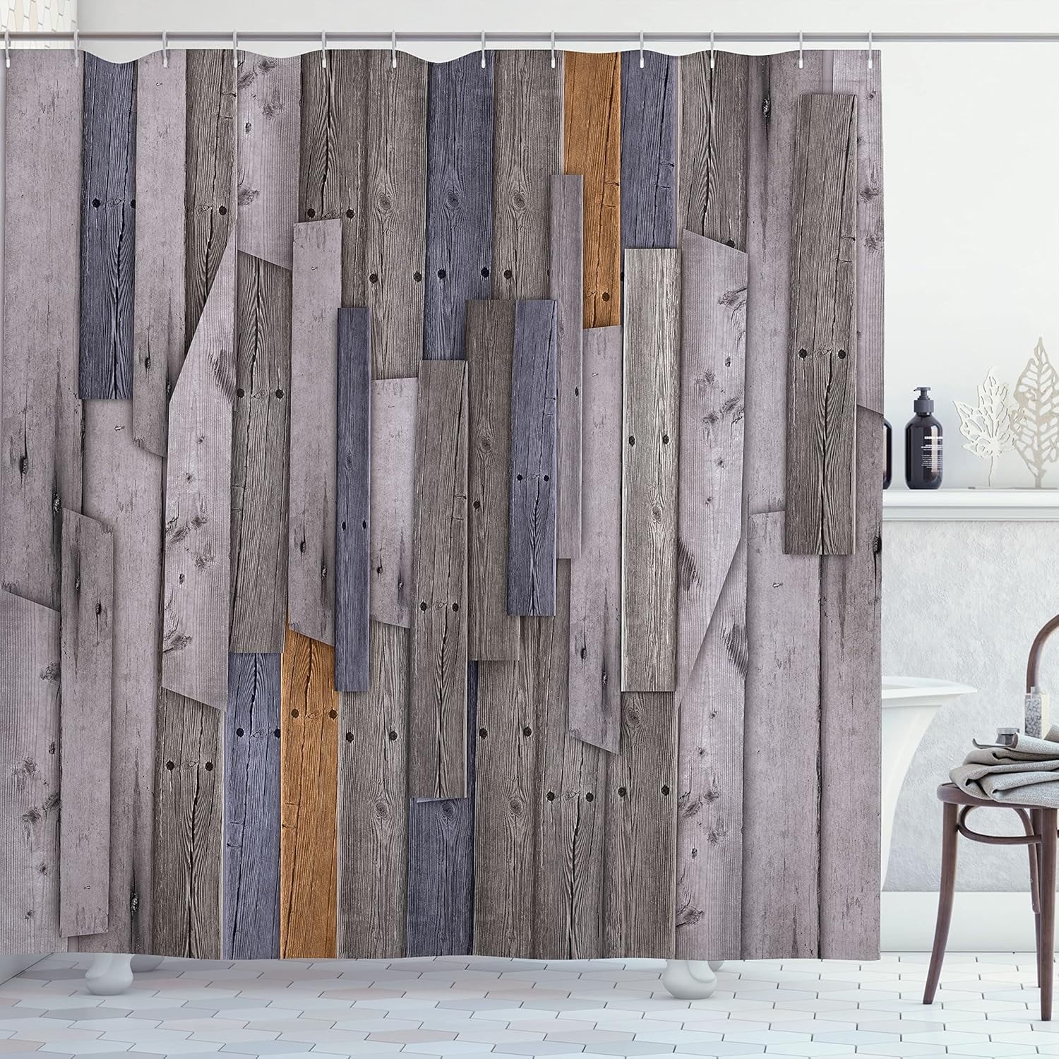 Indie Shower Curtain, Dream Big Work Hard Typography Design with Galaxy ...