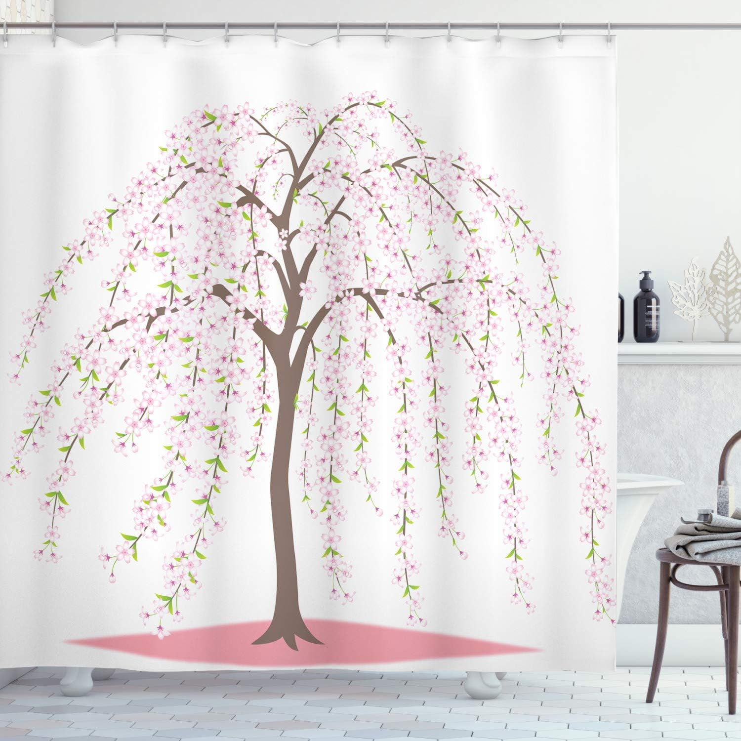 Indie Shower Curtain, Dream Big Work Hard Typography Design with Galaxy ...