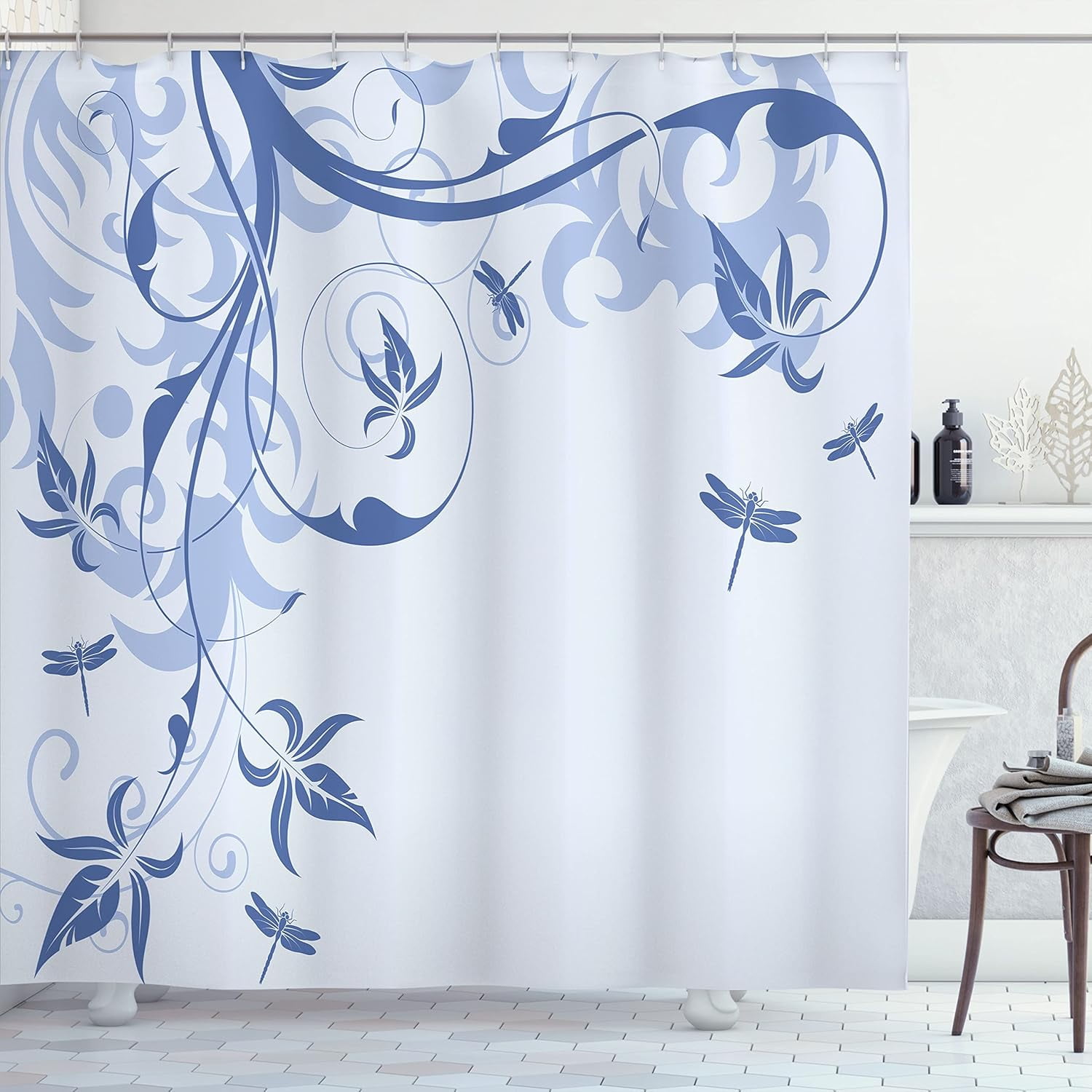 Indie Shower Curtain, Dream Big Work Hard Typography Design with Galaxy ...