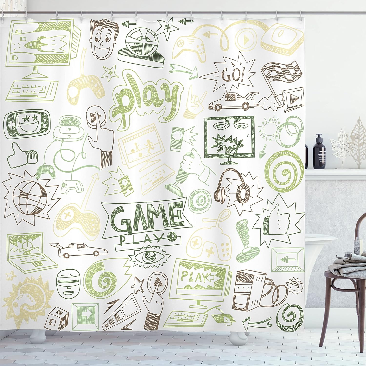 Indie Shower Curtain, Dream Big Work Hard Typography Design with Galaxy ...