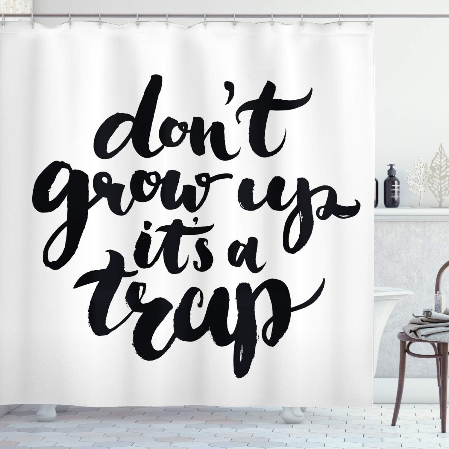 Indie Shower Curtain, Urban Cat Dog Characters Musician Guitarist ...