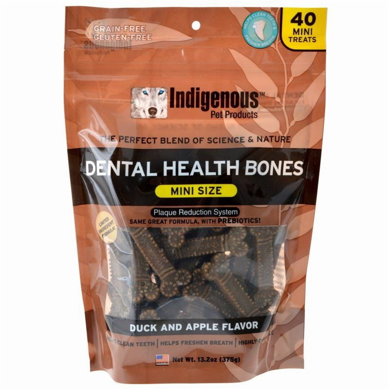 Indigenous Dental Health Mini Bones - Duck & Apple Flavor [Dog, Treats ...