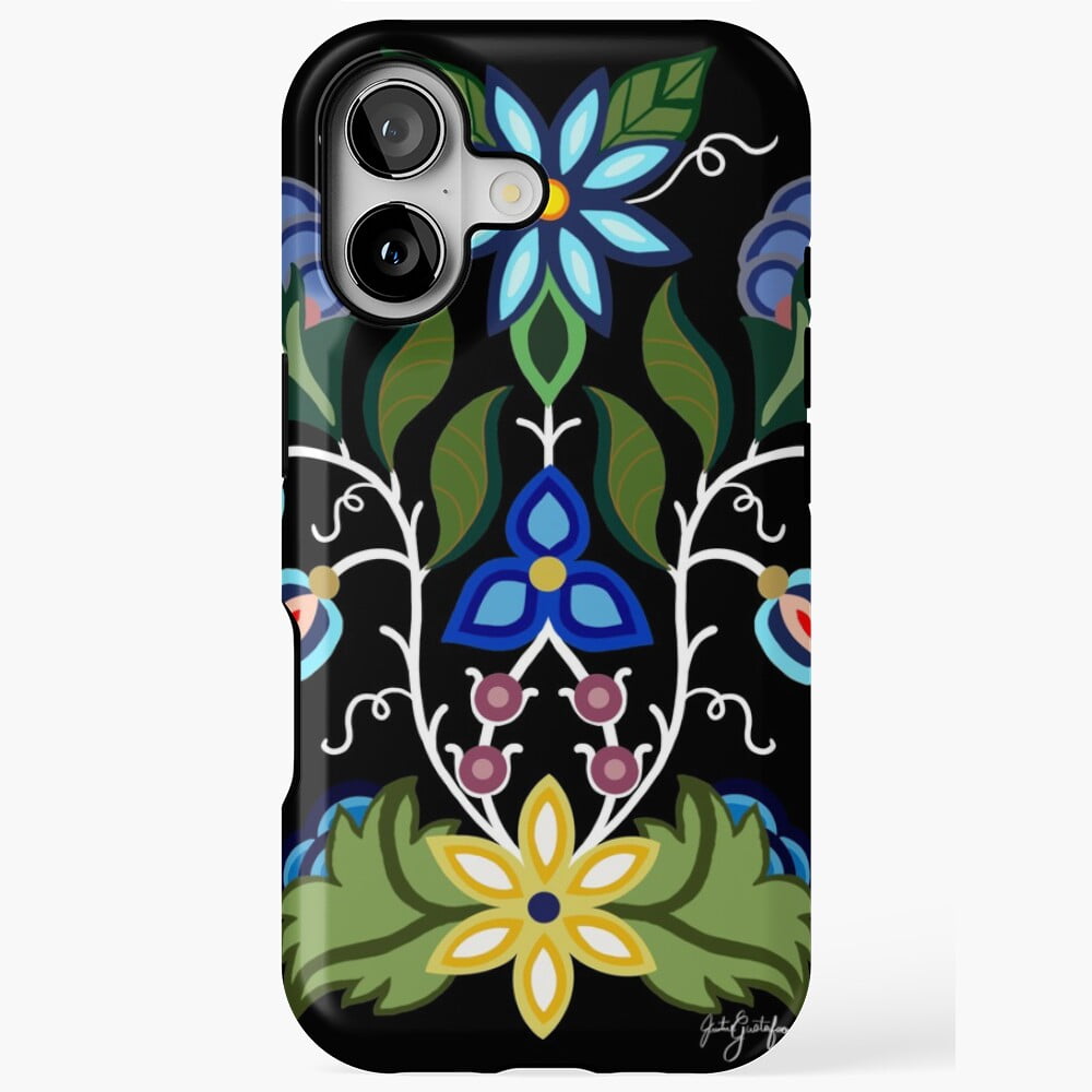 Indigenous Ojibwe Floral Design Compatible Phone Case for iPhone 11-17 ...