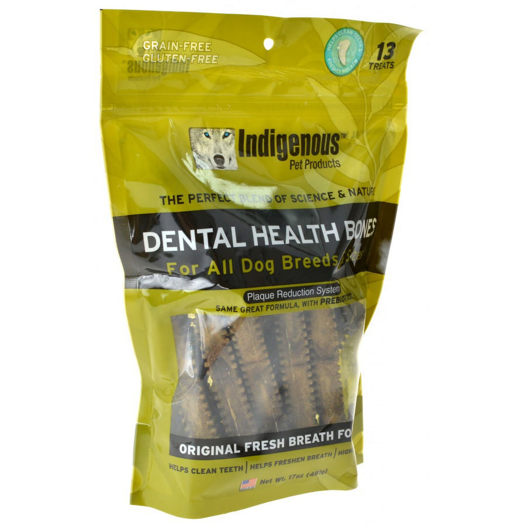Indigenous Pet Products Dental Health Bones - Fresh Breath Formula, 13 ...