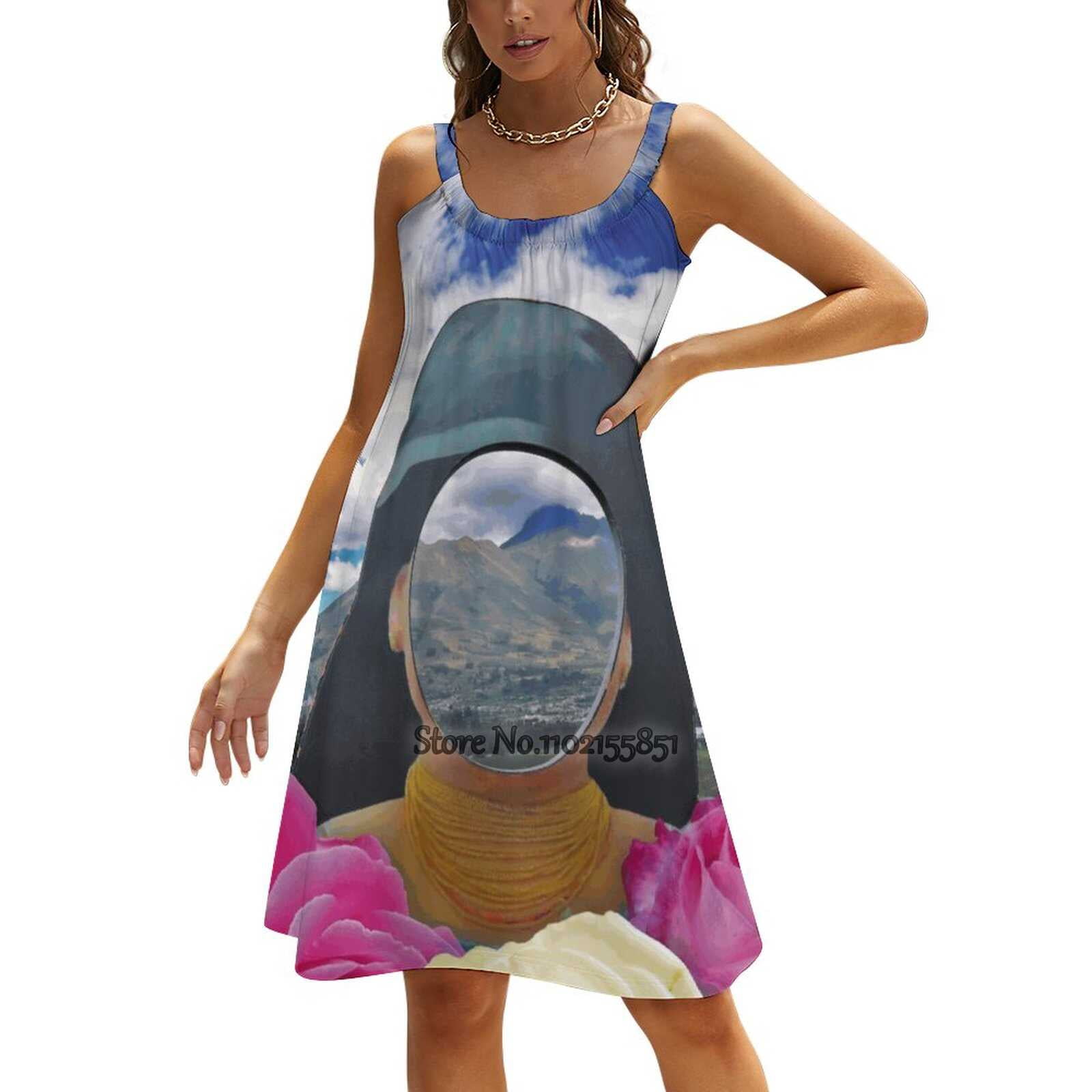 Indigenous Volcano In Bloom Back Lacing Backless Dress Square Neck ...
