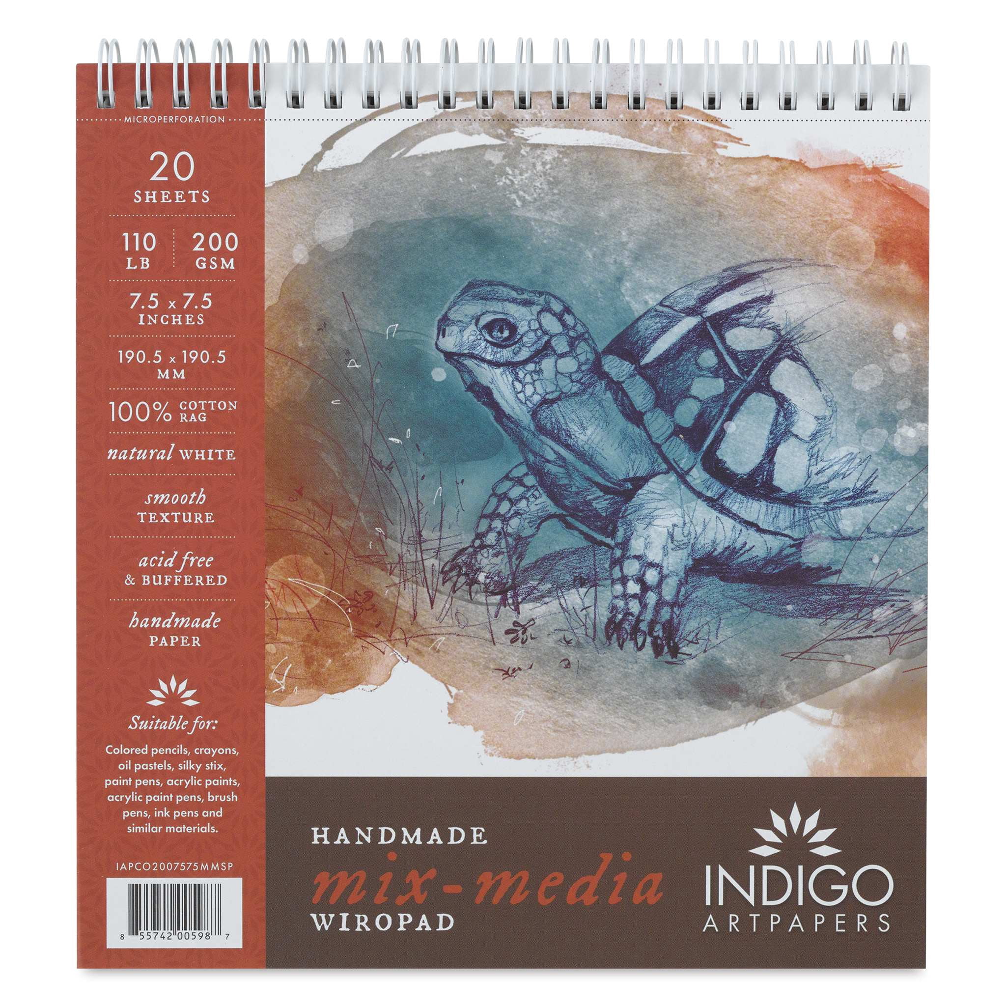 Indigo Artpapers Mixed Media Wiropad - 7-1/2" x 7-1/2", 20 Sheets ...