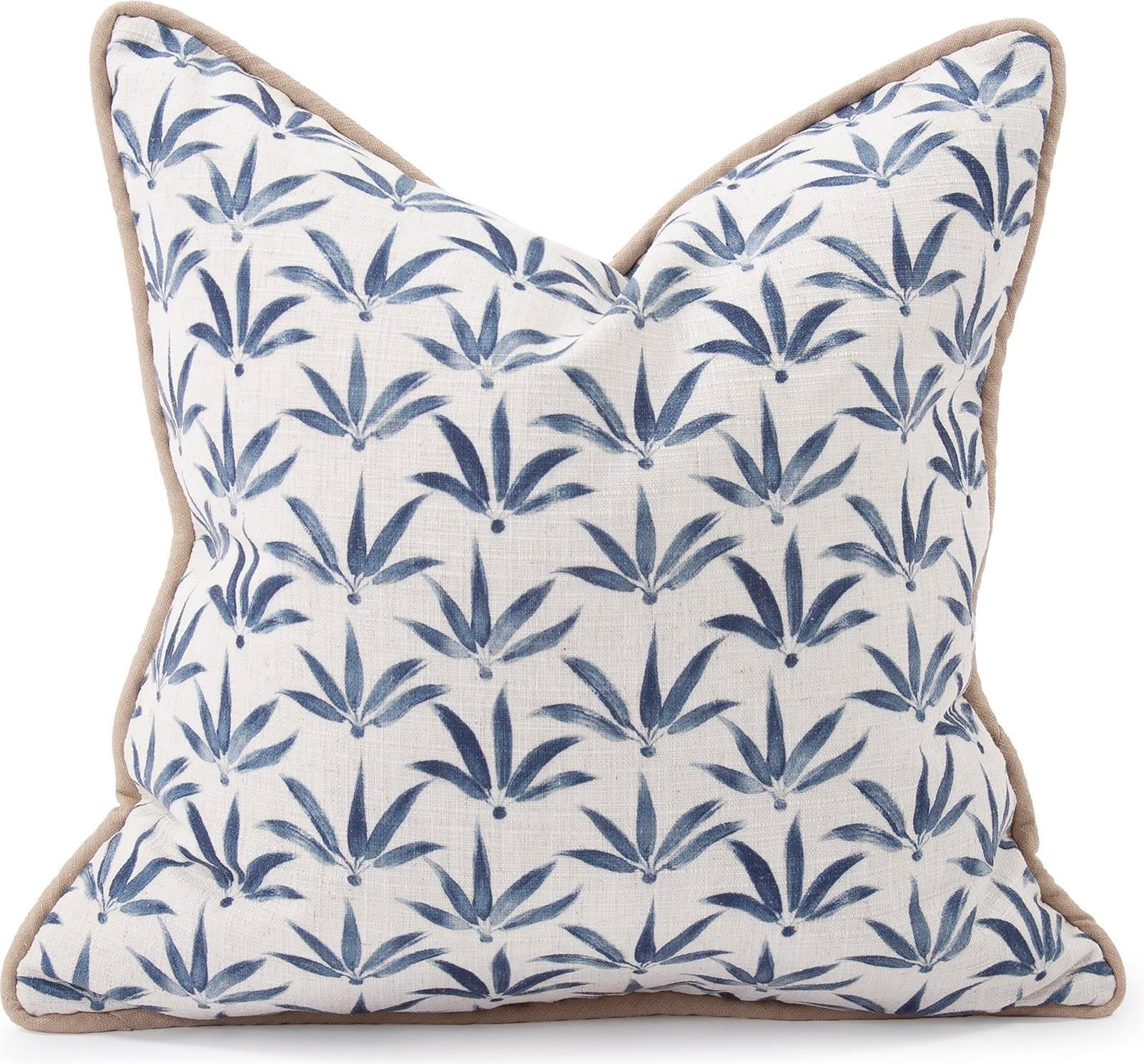 Indigo Blue Hemp Pillow 24 with Foliage Design - Walmart.com