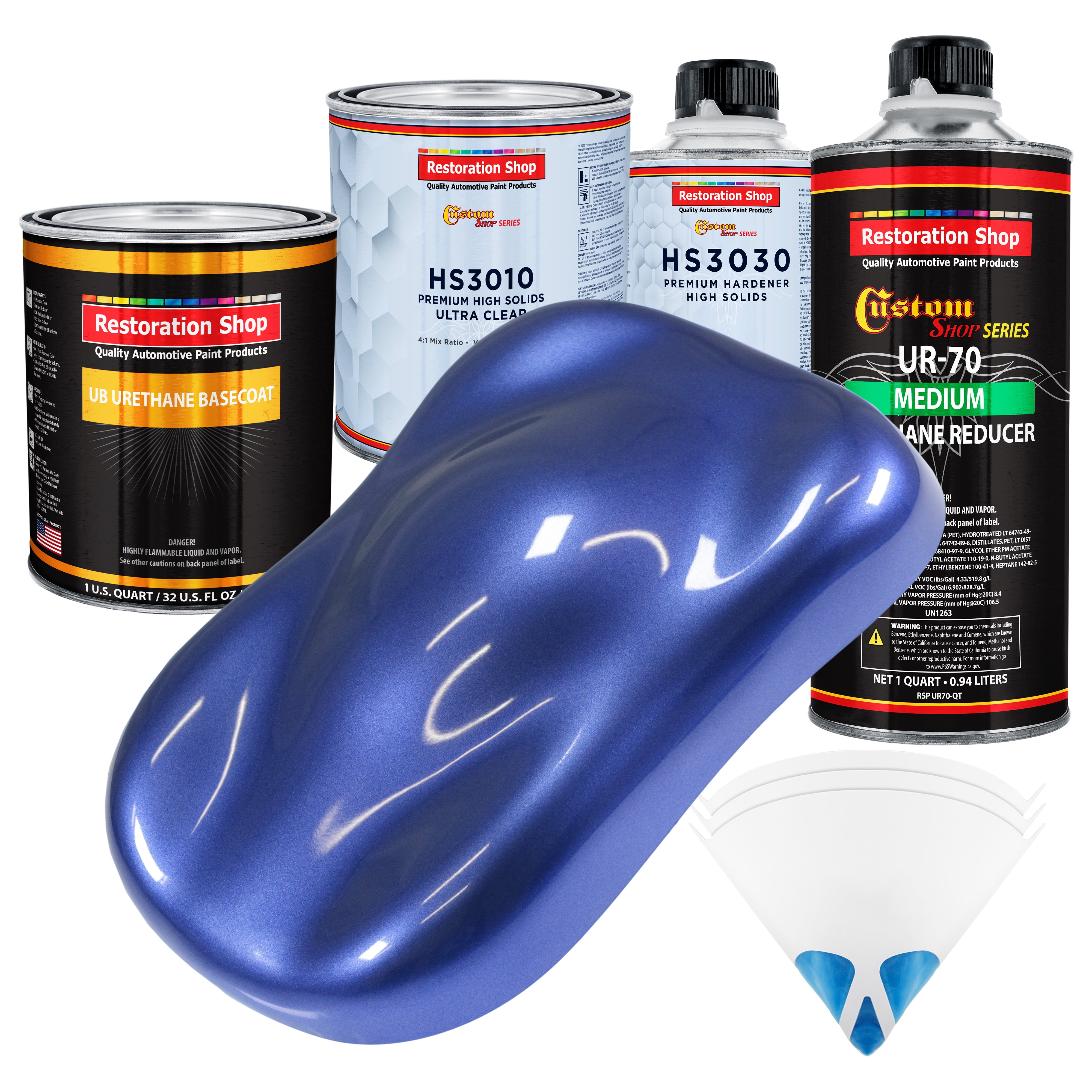 Indigo Blue Metallic Premium Quart URETHANE BASECOAT CLEARCOAT Auto ...