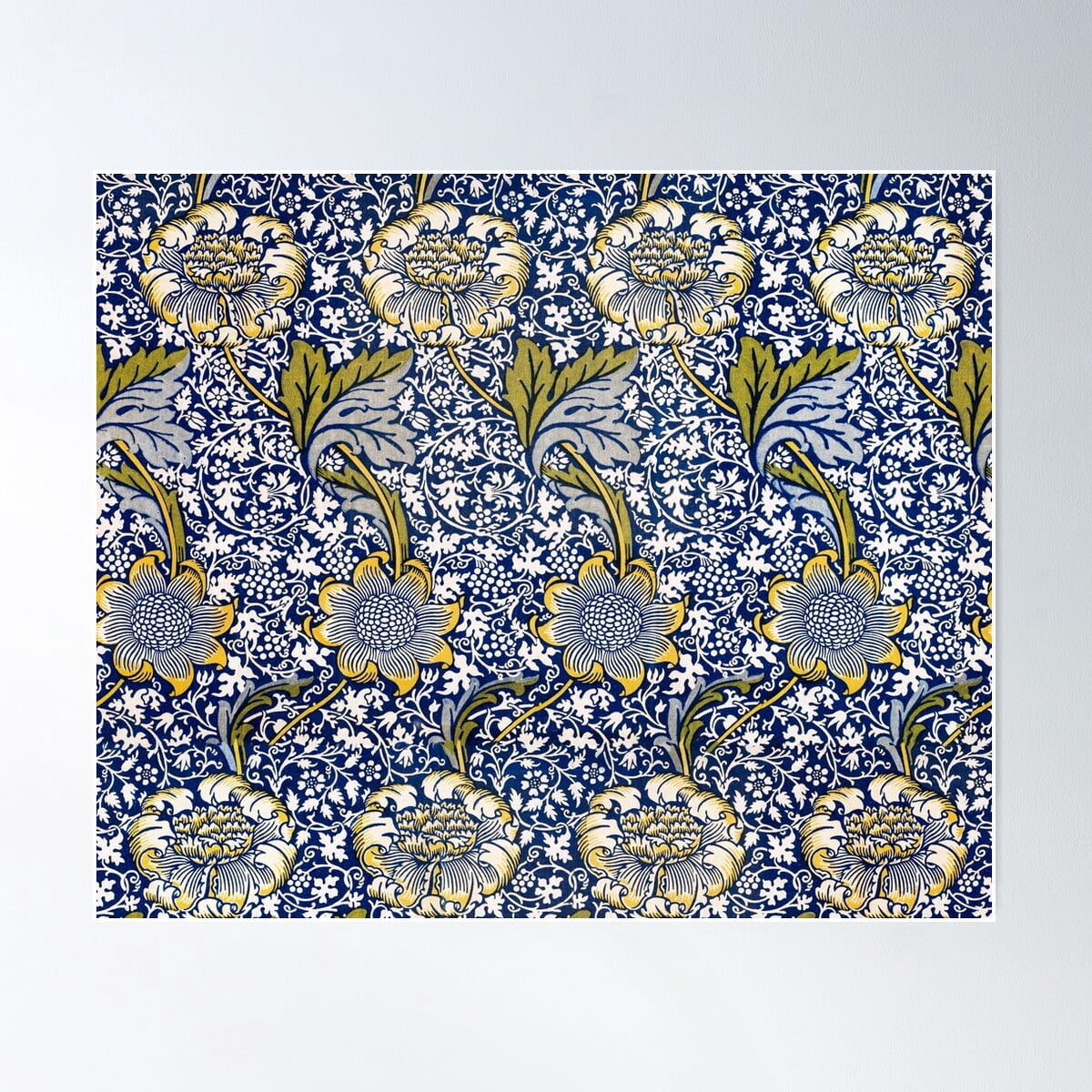 Indigo Blue White Undulating Flower Stalks And Leaves Kennet William ...