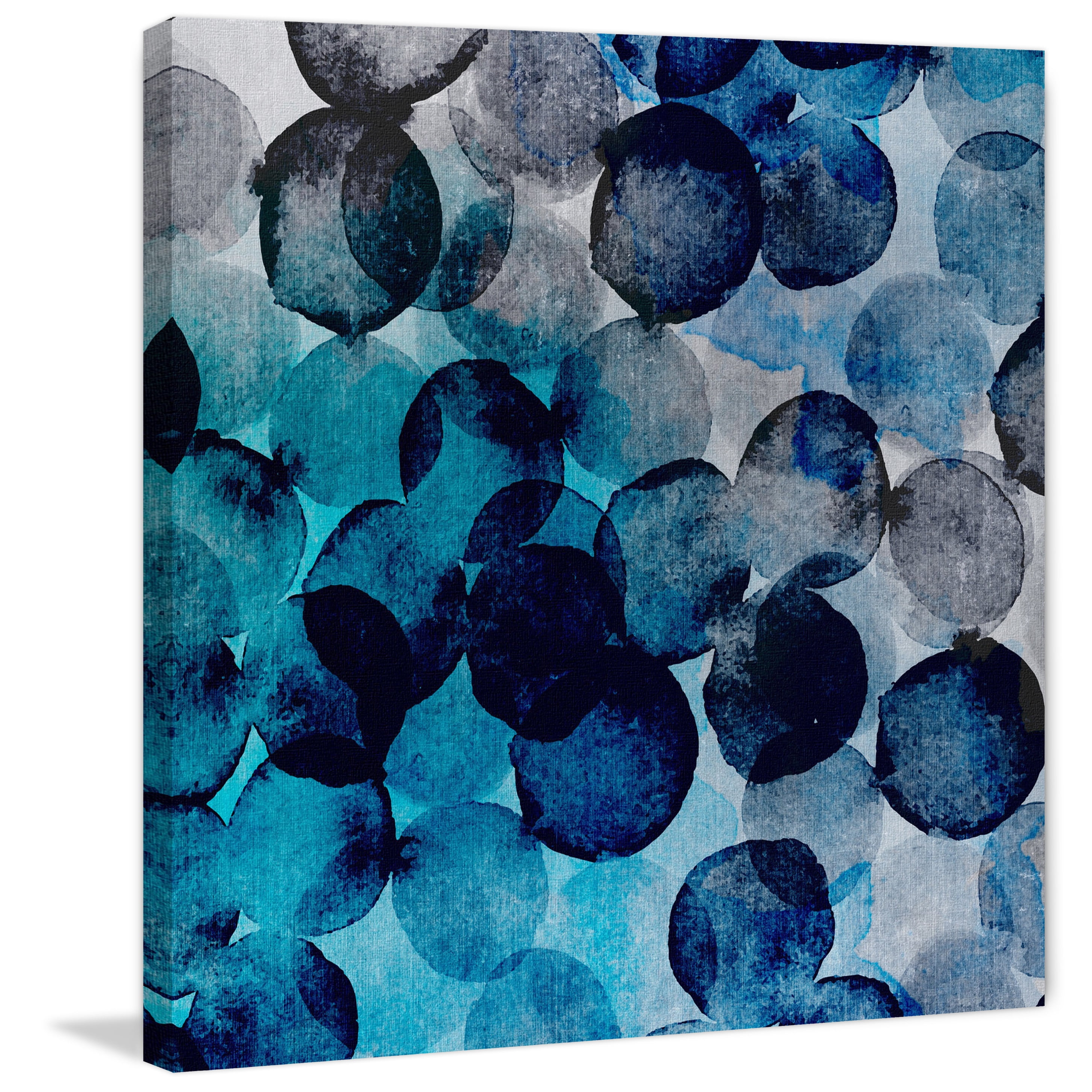 "Indigo Bubbles" Painting Print on Wrapped Canvas - Walmart.com