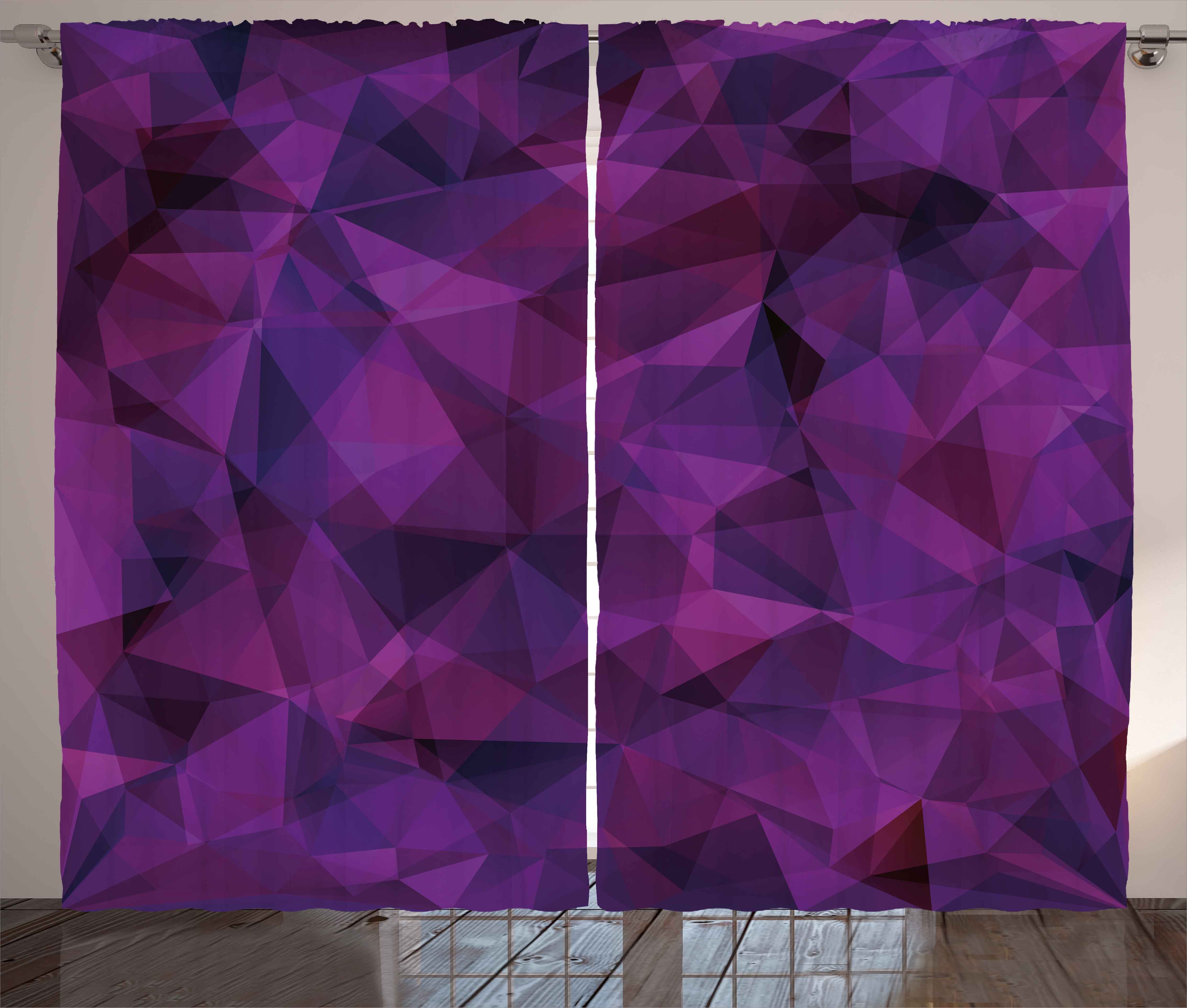 Ambesonne Geometric Curtains 2 Panel Set, Triangle Purple Shape, 108" x ...