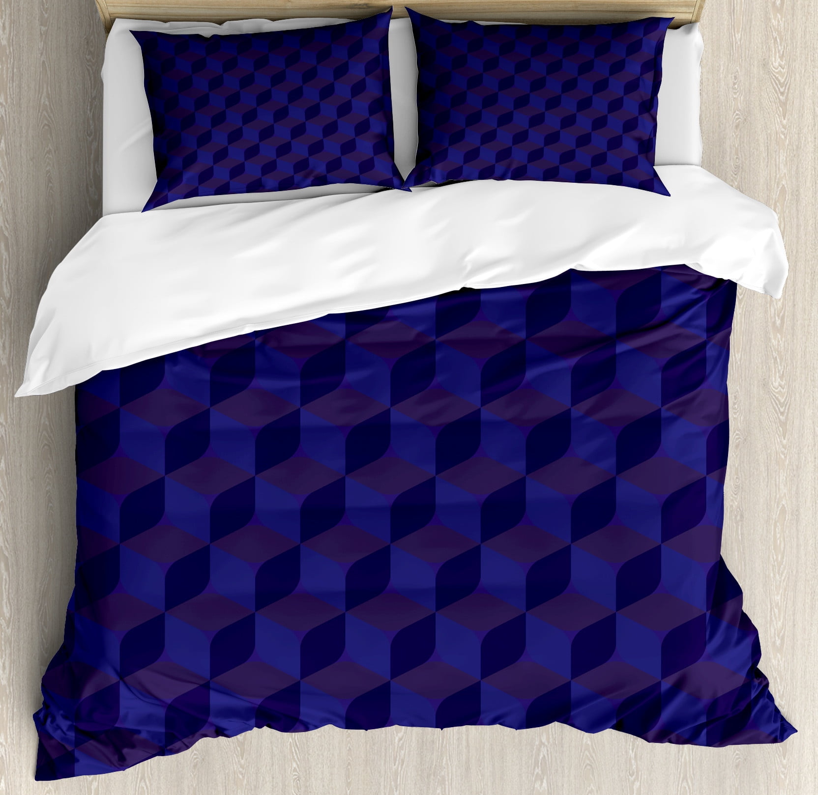 Indigo Duvet Cover Sets, 3D Print Like Geometrical Futuristic Inspired ...