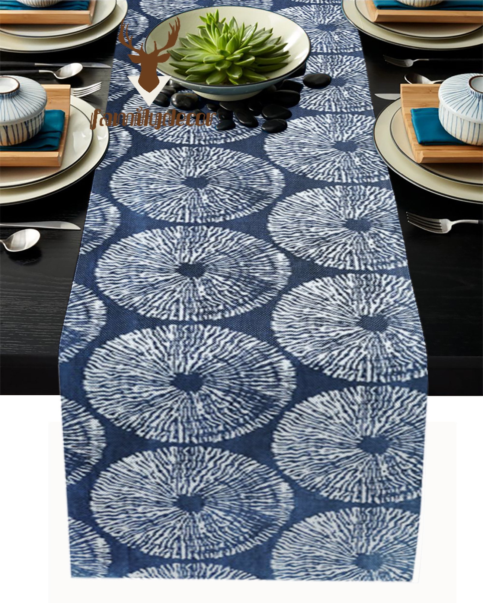 Indigo Dye Texture Table Runner Luxury Home Dining Table Coffee Table ...