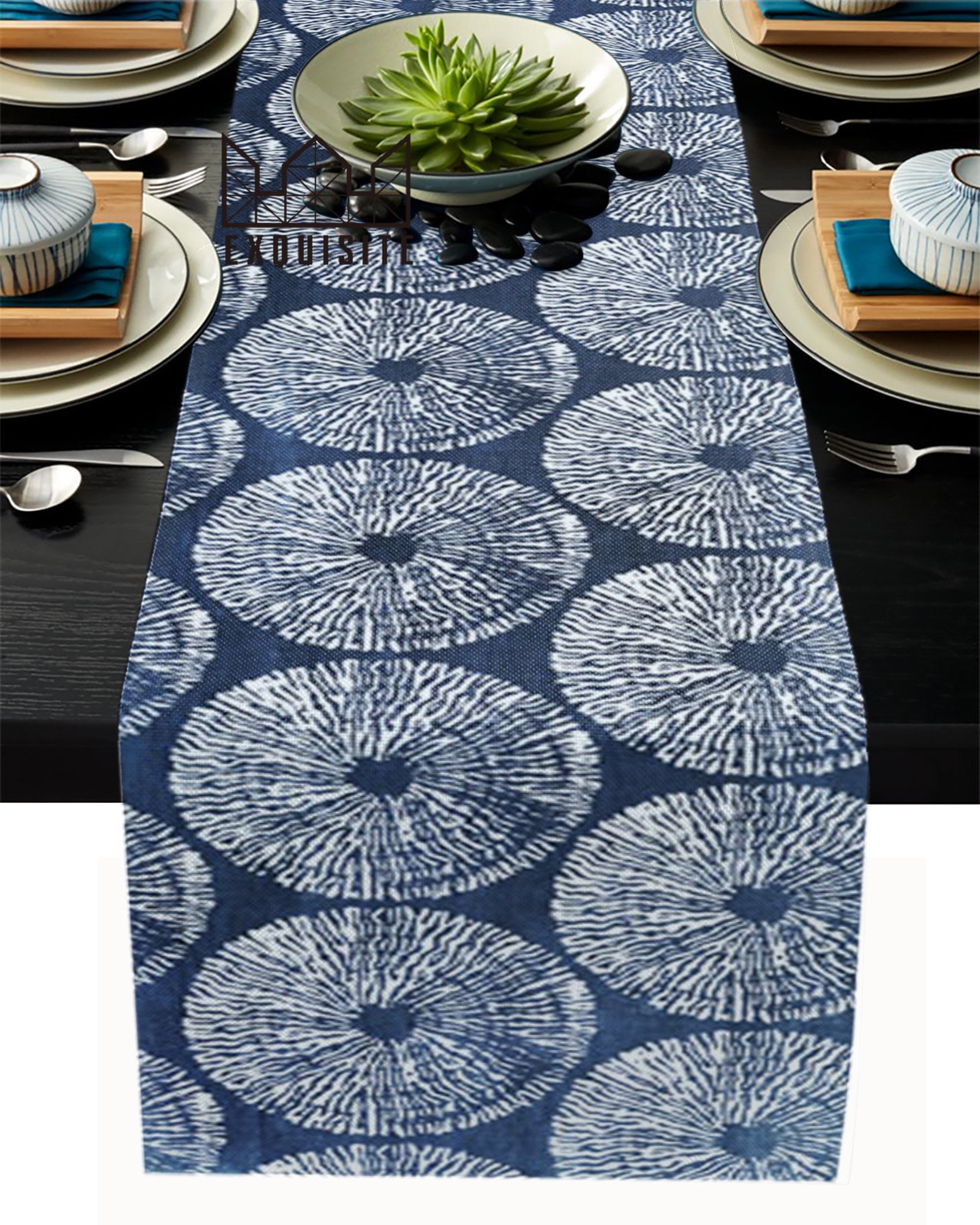Indigo Farmhouse Dye Texture Coffee Table r Dinner Table ration Wedding ...