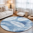 Indigo Ferns 7' Round Rug for Living Room Conversation Area, Rustic ...