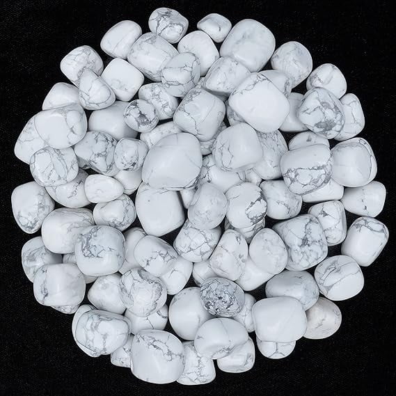 Howlite Tumbled Stones - Reiki Chakra Healing - Decorative Pebbles ...
