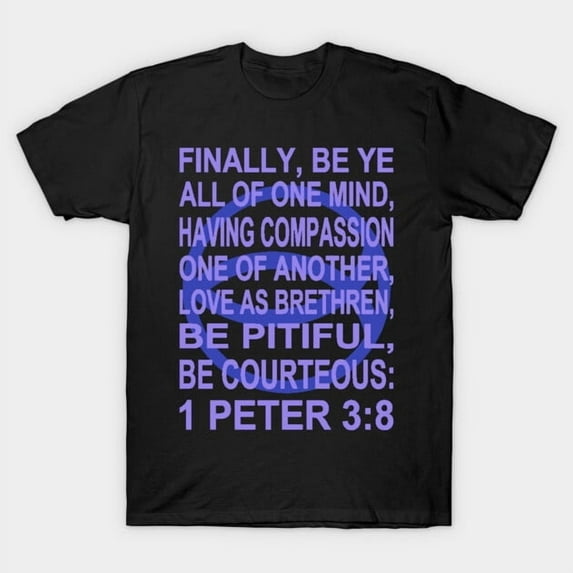 Indigo Ichthys 1 Peter 38 Christian Fish Symbol, H3524 T-Shirt, for Men ...
