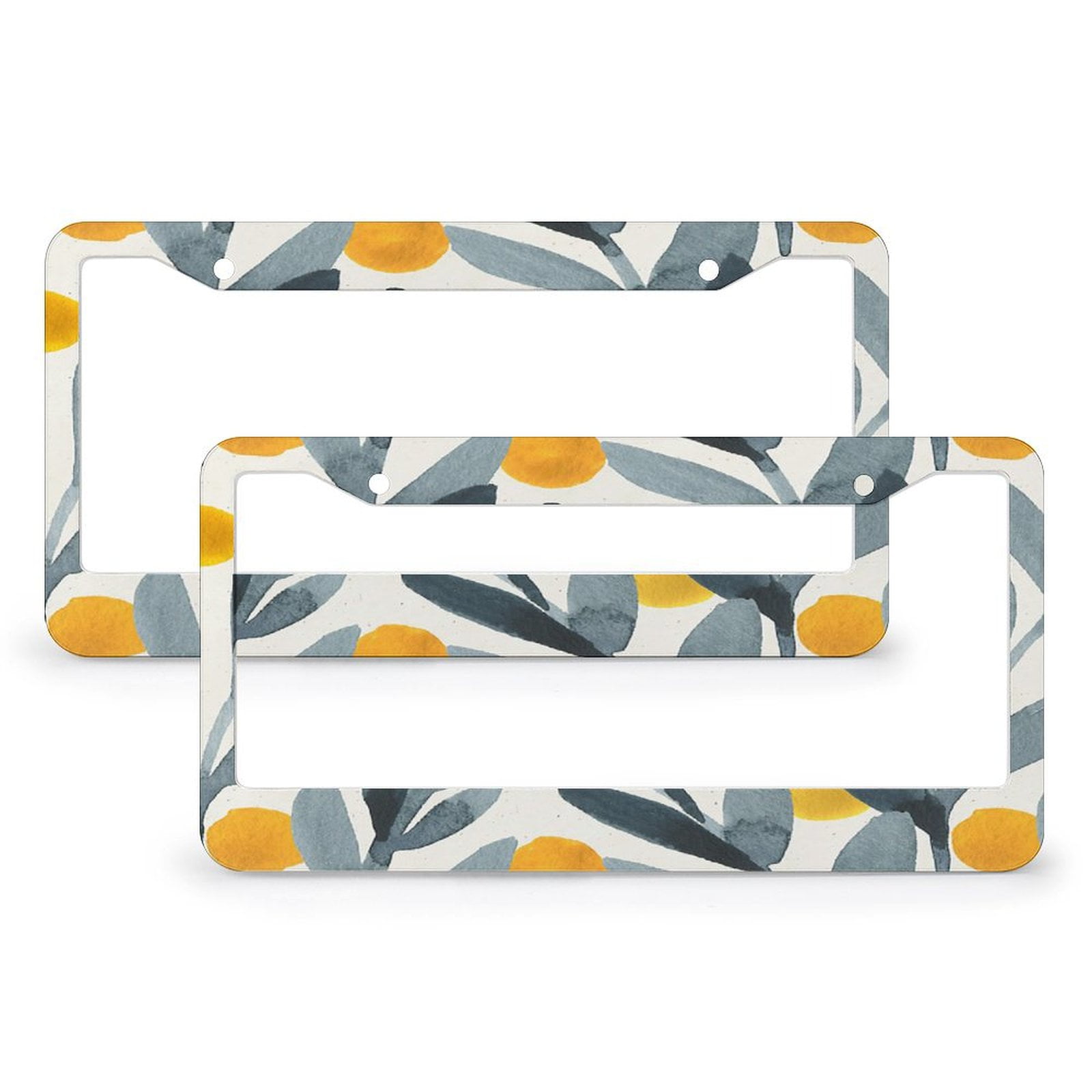 Indigo Mustard 2 Pack License Plate Frame - Car Plate Holder Cover ...