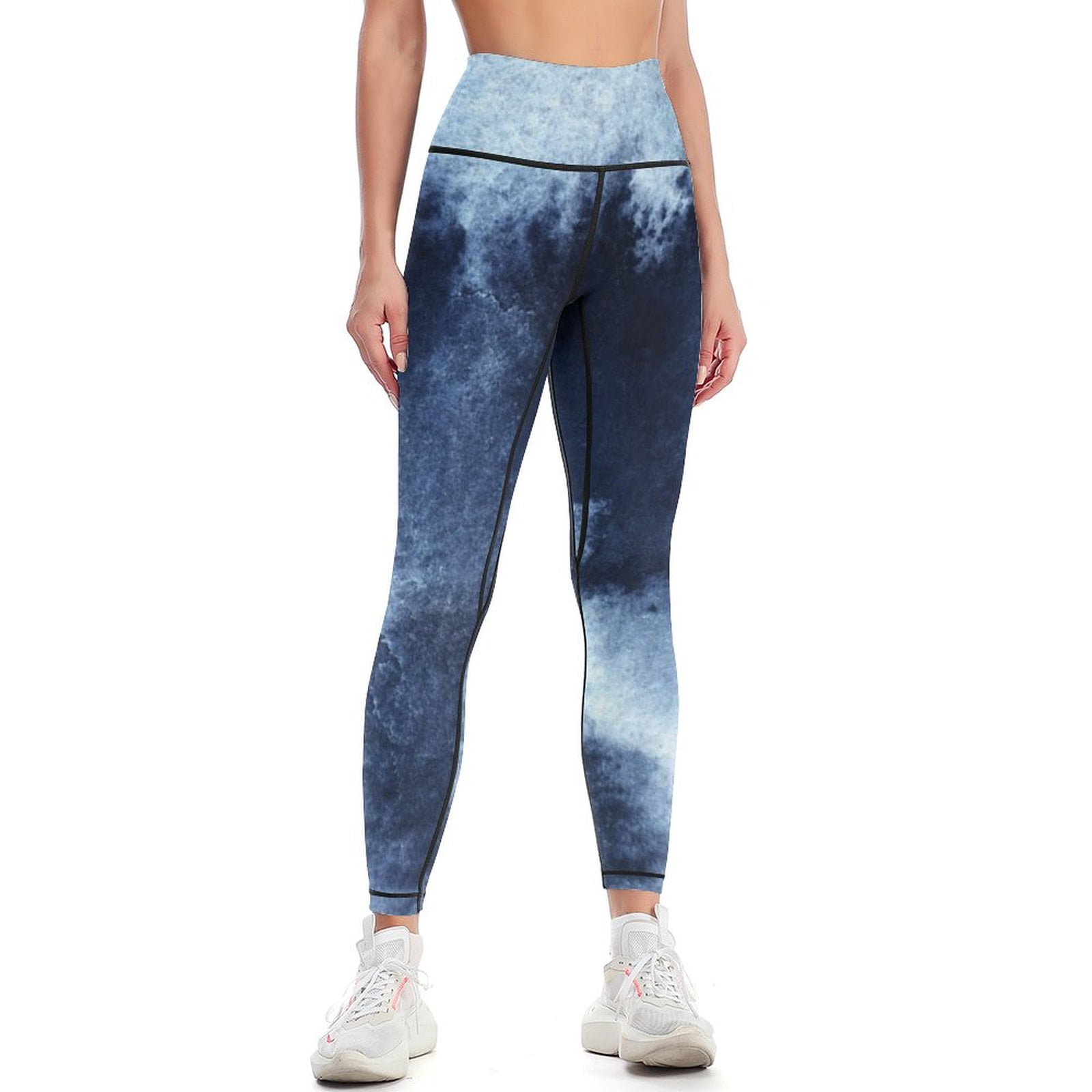 Indigo Nebula Blue Abstract Painting Leggings sports tennis for gym ...
