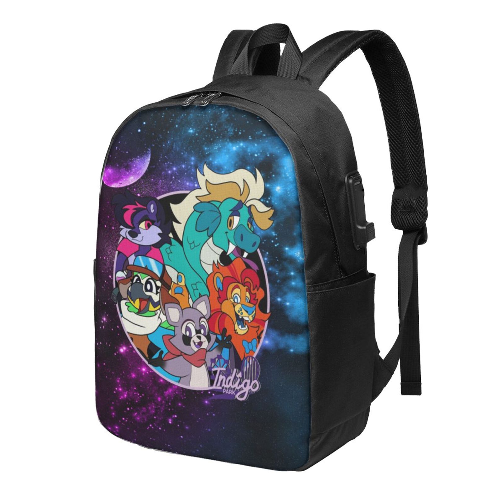 Indigo Park Backpack with USB Charging Port Daypack Laptop Backpack ...