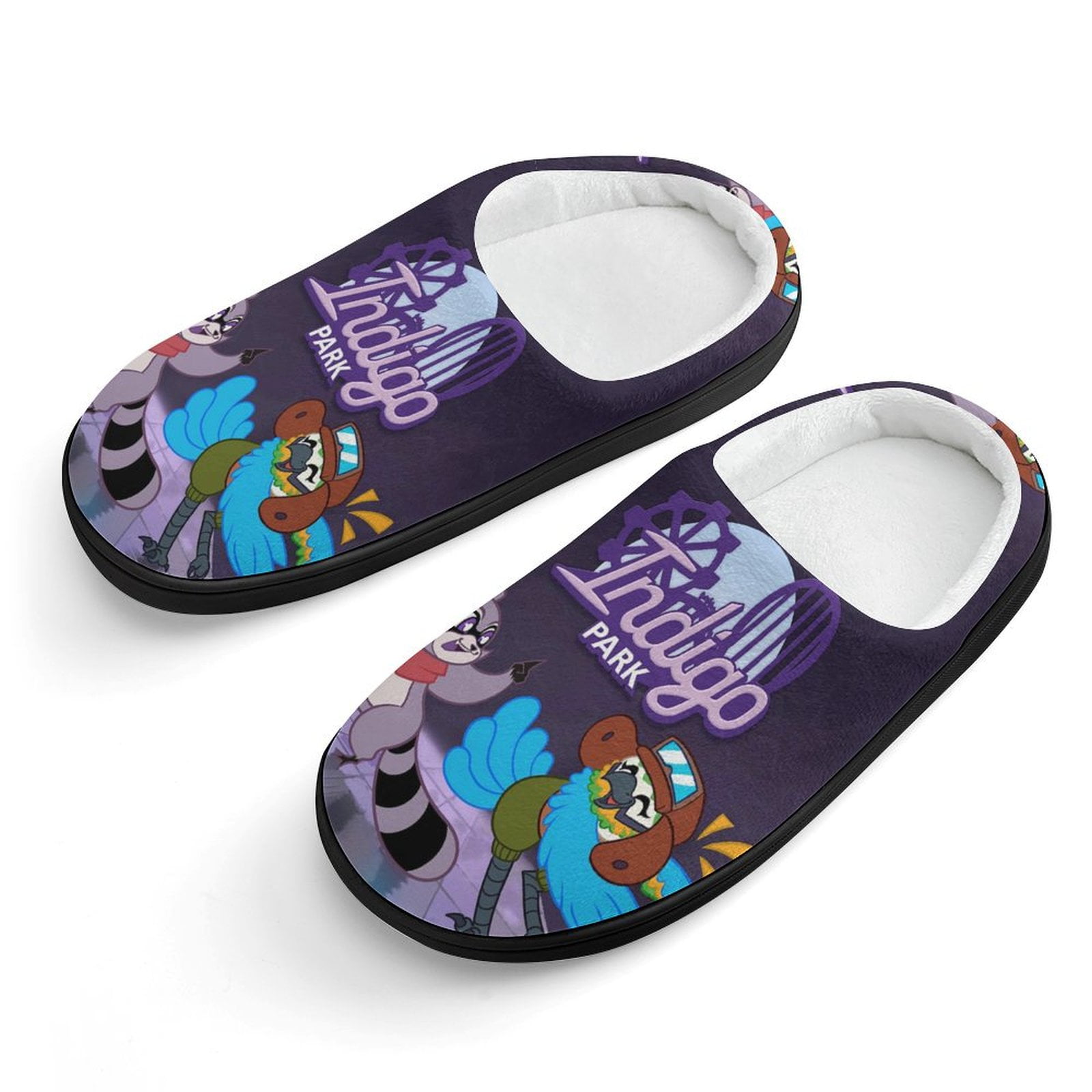 Indigo Park Fluffy House Cotton Slippers Memory Foam Suede Slippers ...