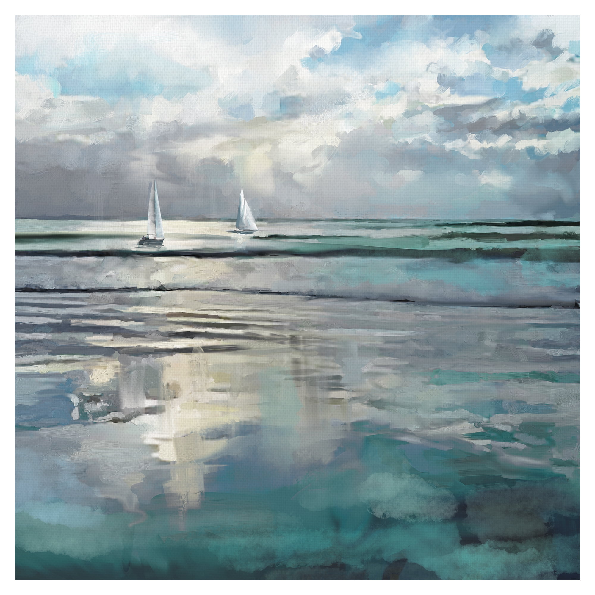 Indigo Seas by Studio Arts Wrapped Canvas Art Print - Walmart.com