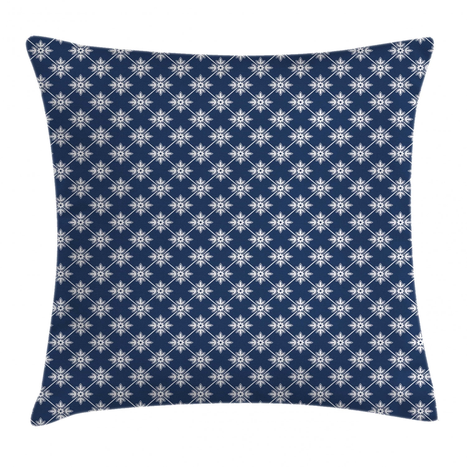 Indigo Throw Pillow Cushion Cover, Ancient Greek House Tile Inspired ...