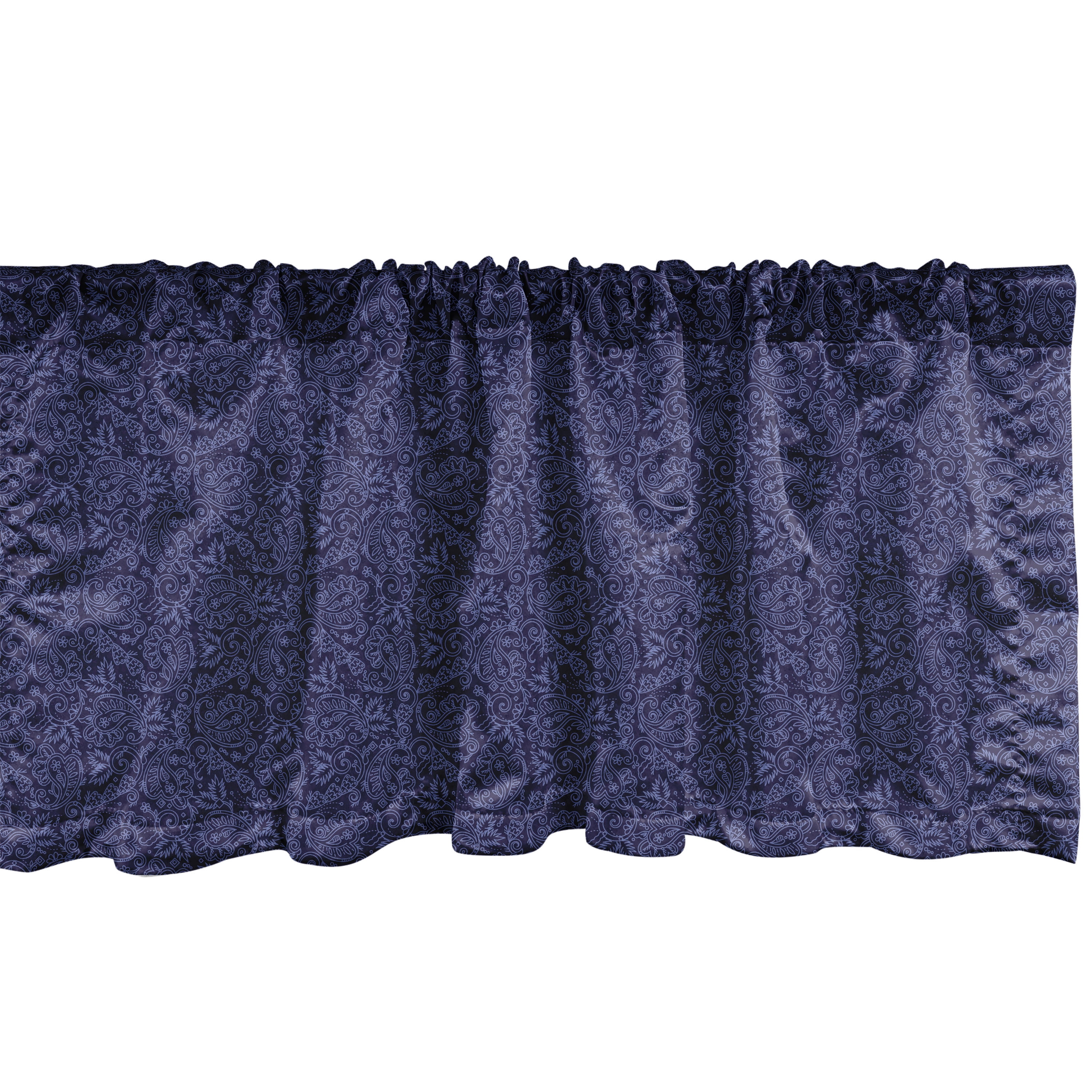 Ambesonne Indigo Valance Pack of 2, Royal Paisley Design, 54"X12 ...