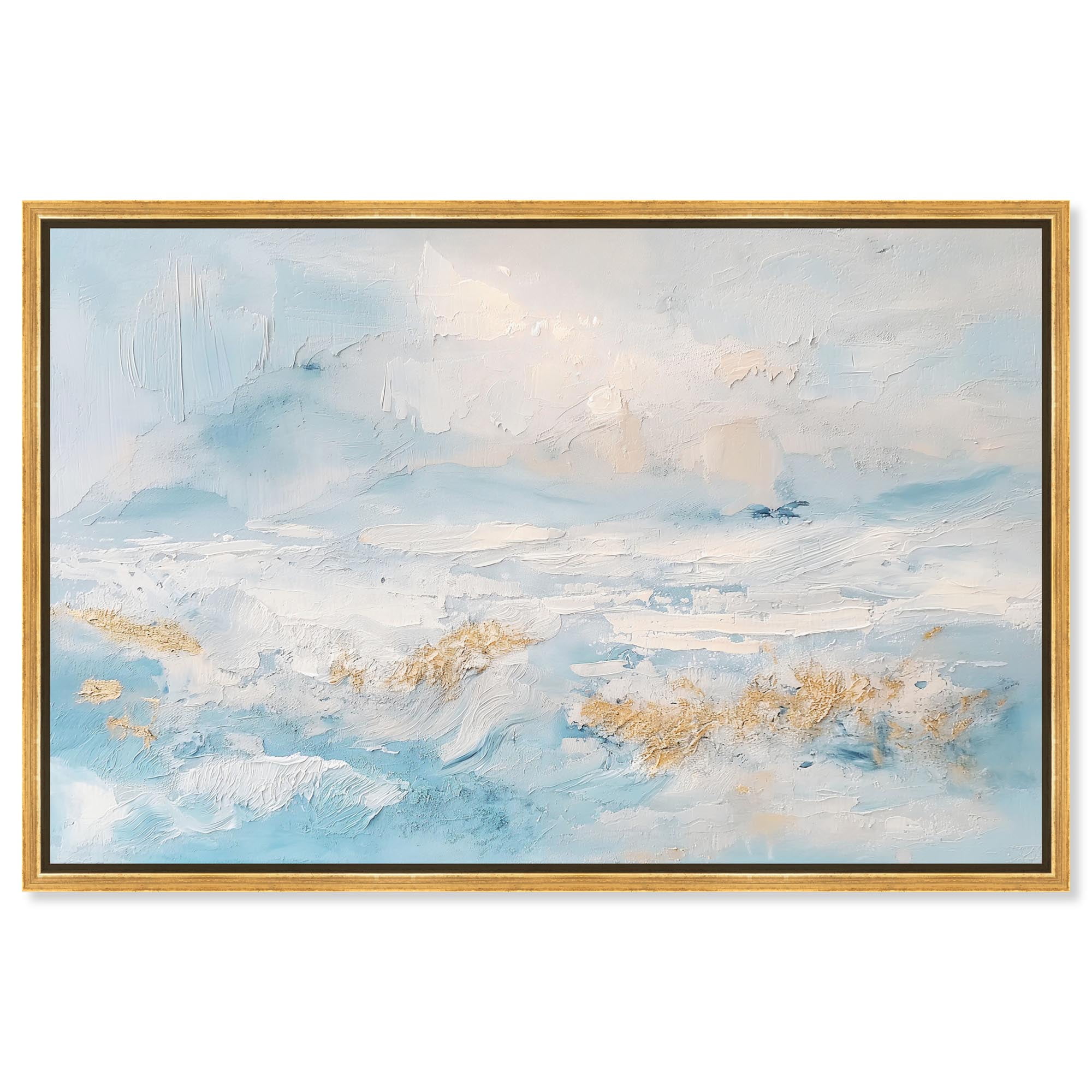 Indigo Wreck II Canvas Coastal Abstracts by Art Remedy, Gold Frame, 45 ...