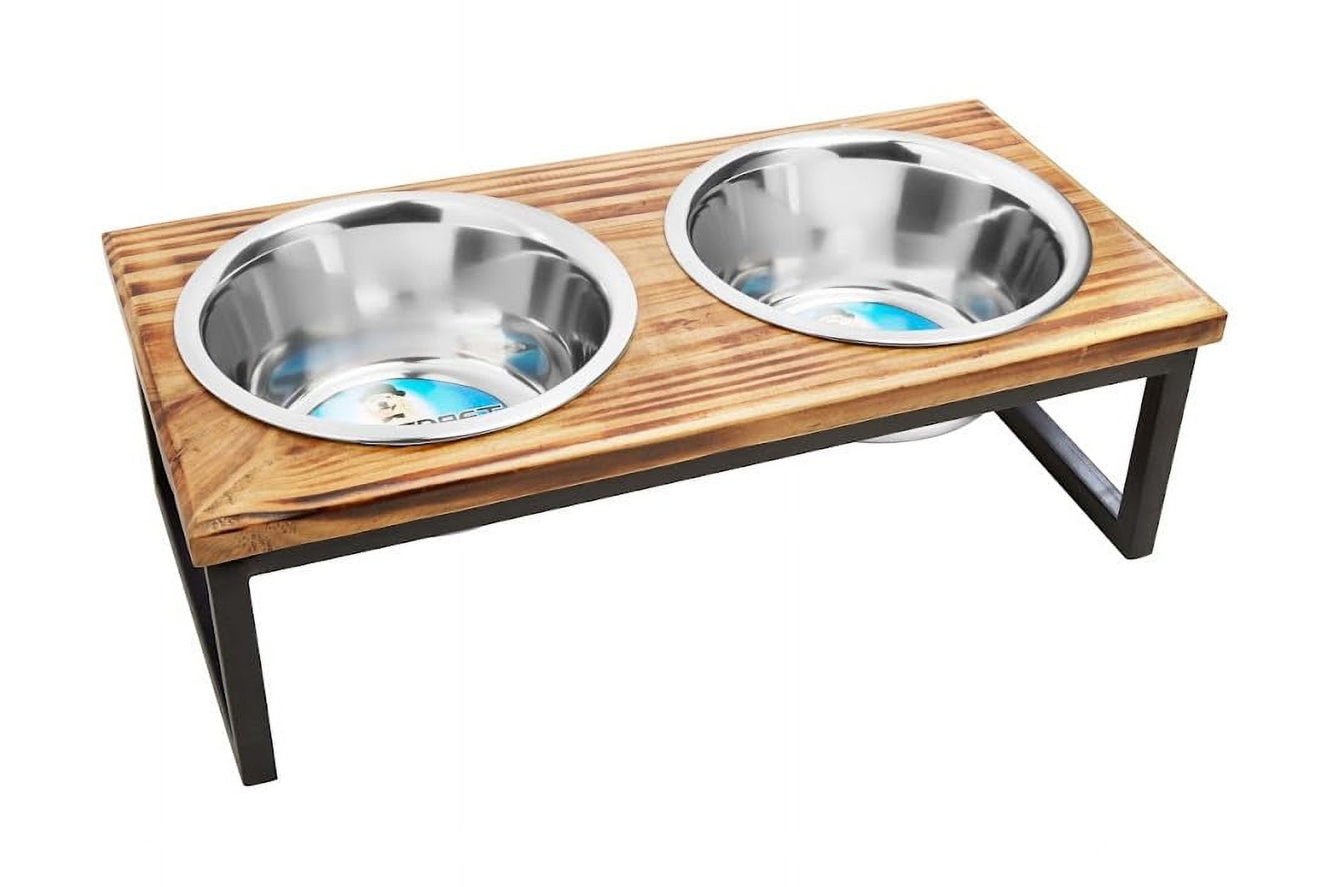 Indipets Elevated Dog/Cat Feeder XEF1 with Bowls // Solid Wood Stand ...