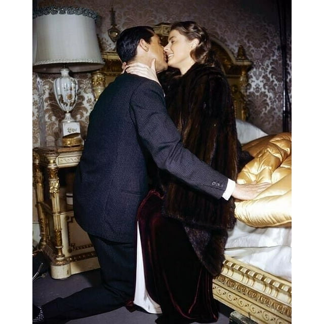 Indiscreet 1958 Cary Grant on one knee kisses Ingrid Bergman 24x36 inch Poster - Walmart.com