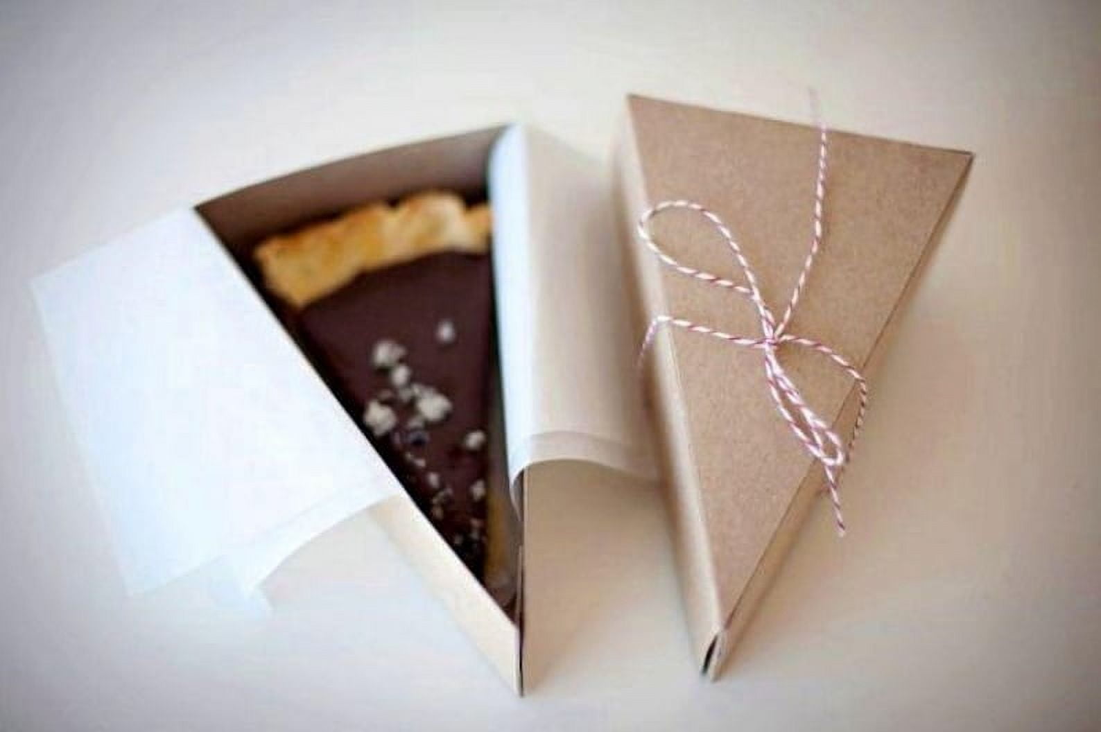 Individual Cake Pie Slice Kraft Box with Mini Forks for Food Favor ...