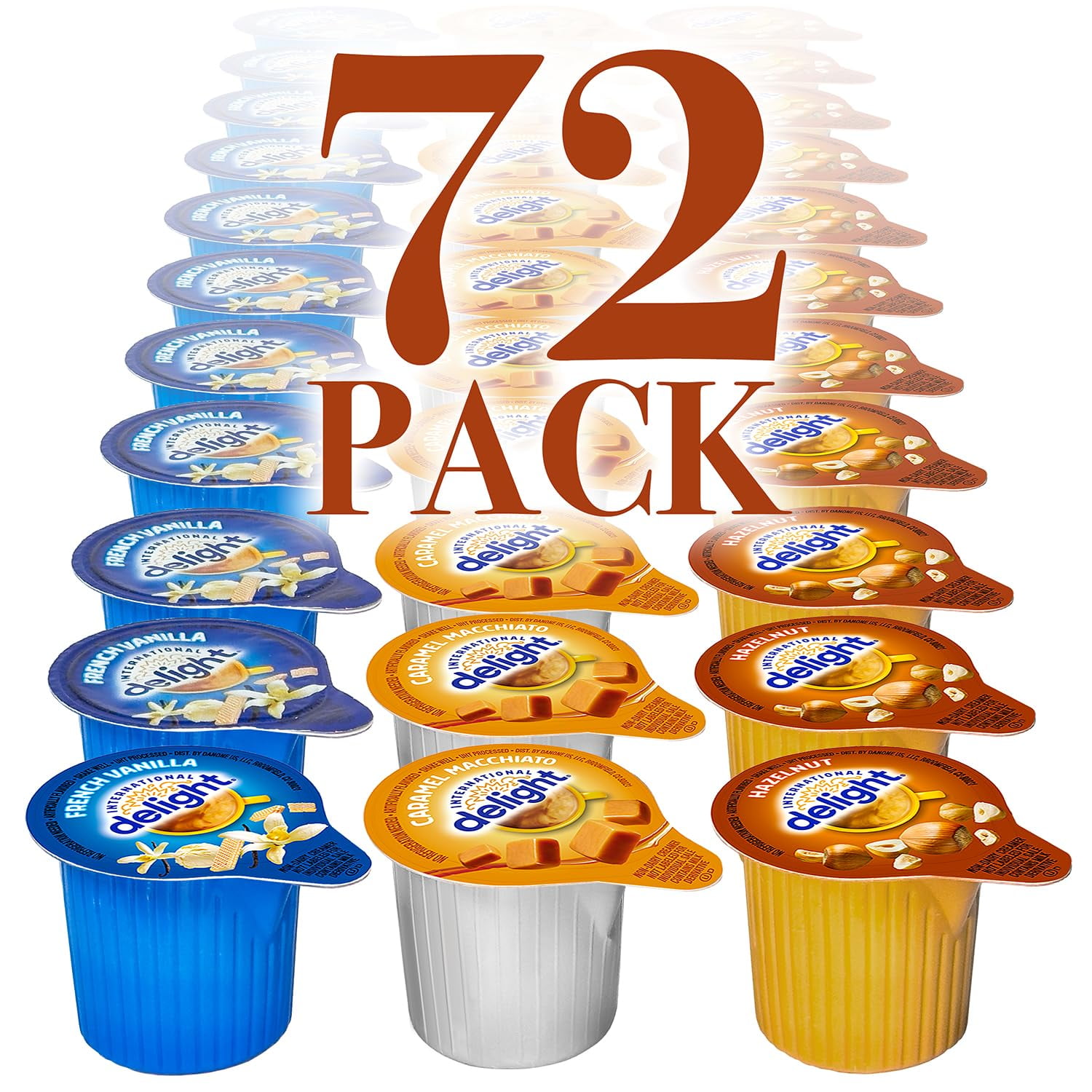Individual Coffee Creamer Singles Variety Pack (3 Flavors) 72 Count ...