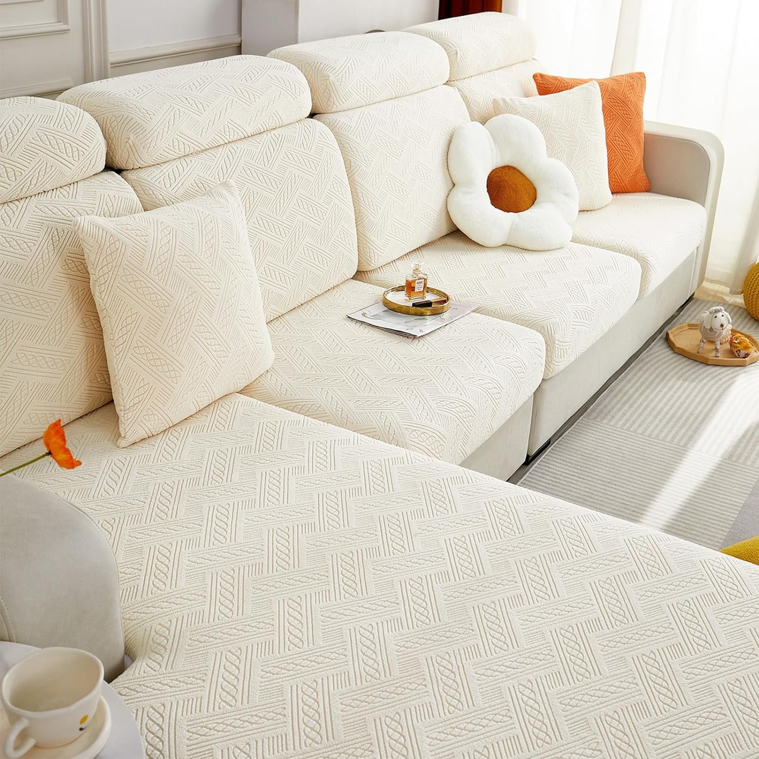 Individual Couch Cushion Covers, Stretch Sofa/Couch Seat Cushion Covers ...