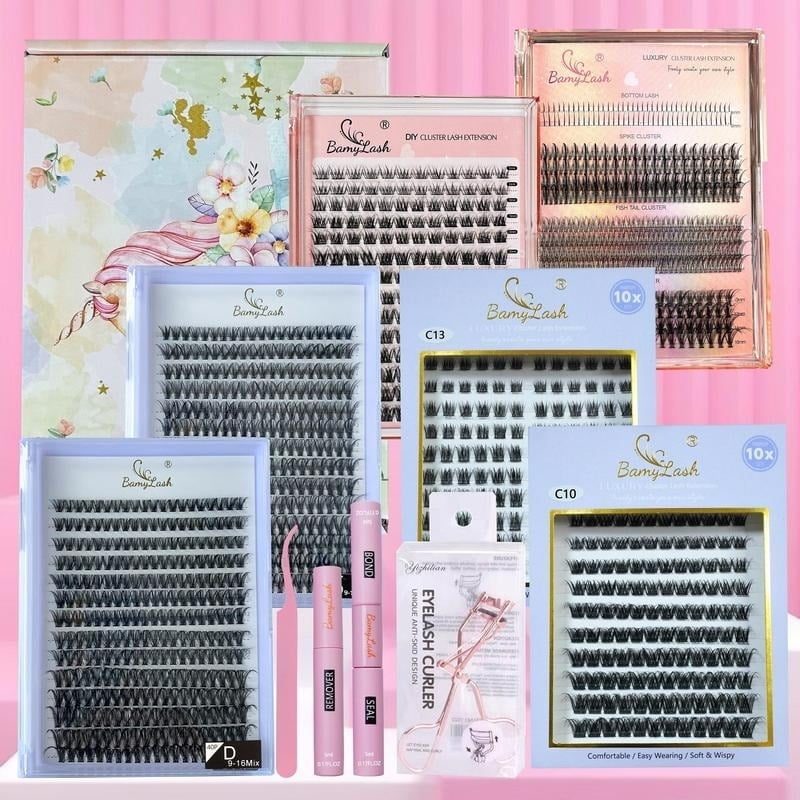 Individual False Eyelashes Kit, 1 Set Natural Look Self Grafting Curl ...