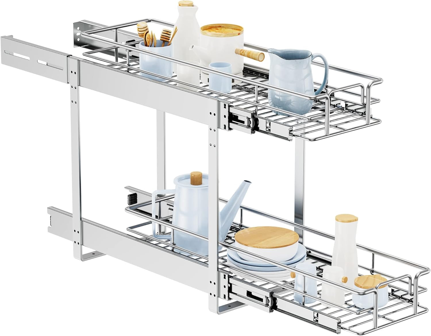 Individual Pull Out Cabinet Organizer, Cabinet Drawers Slide Out, Pots ...