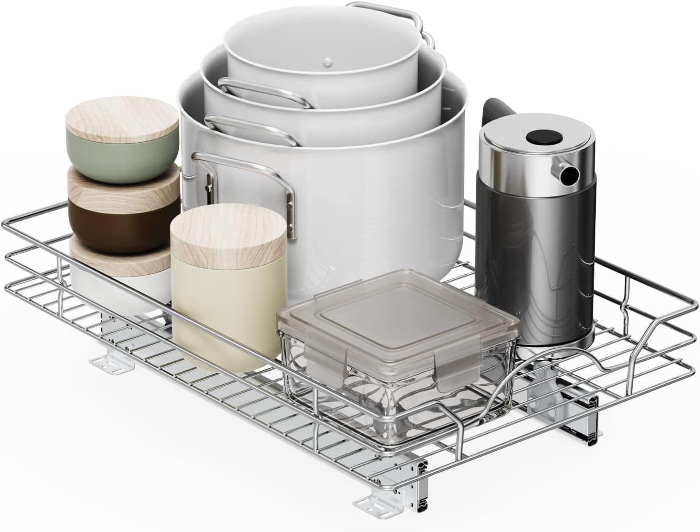 Individual Pull Out Cabinet Organizer, Cabinet Drawers Slide Out, Pots ...
