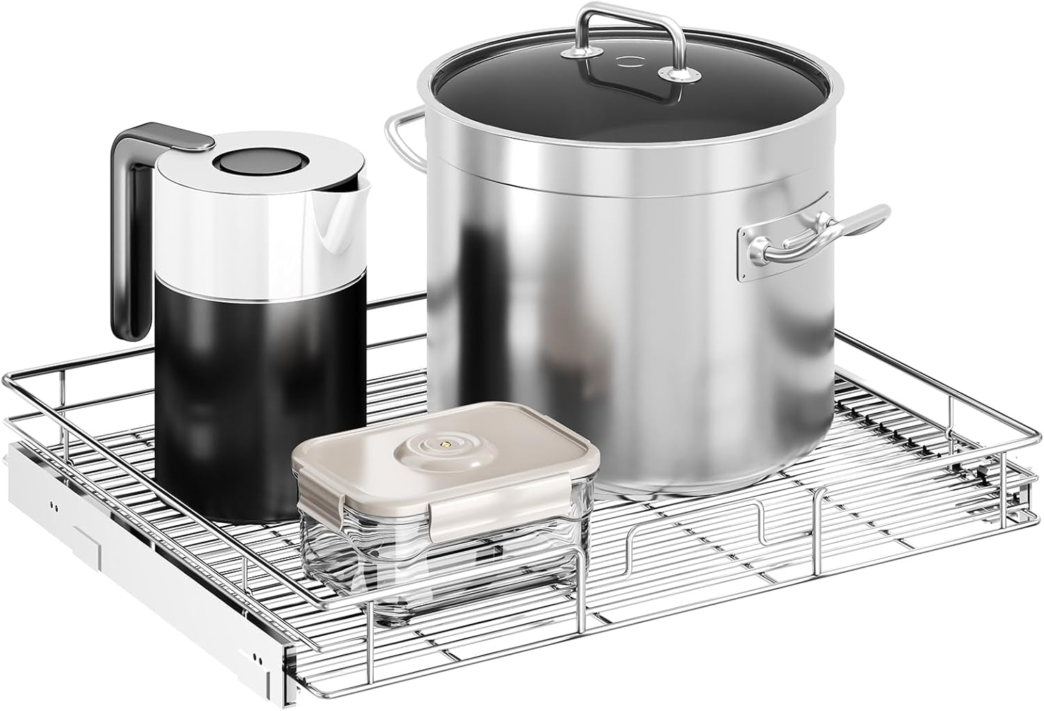 Individual Pull Out Cabinet Organizer, Cabinet Drawers Slide Out, Pots ...