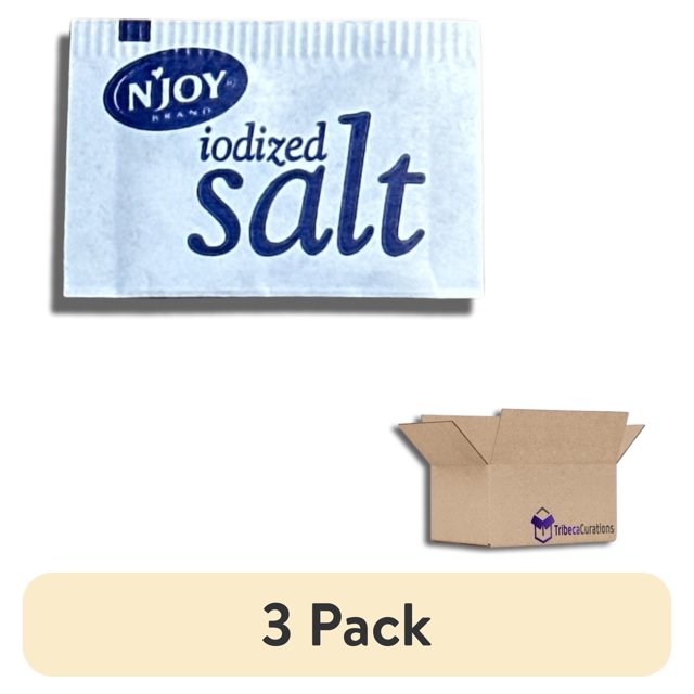 (3 pack) Individual Salt Packets by Salty Ernie, Iodized Table Salt, 0. ...
