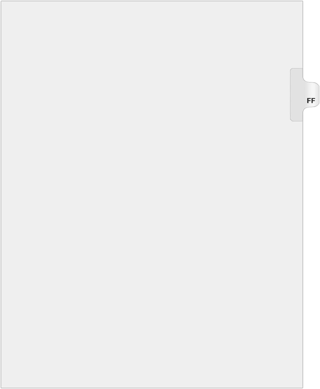 Individual Side Tabs Double Letters - Side Tab FF (Pack of 25 ...