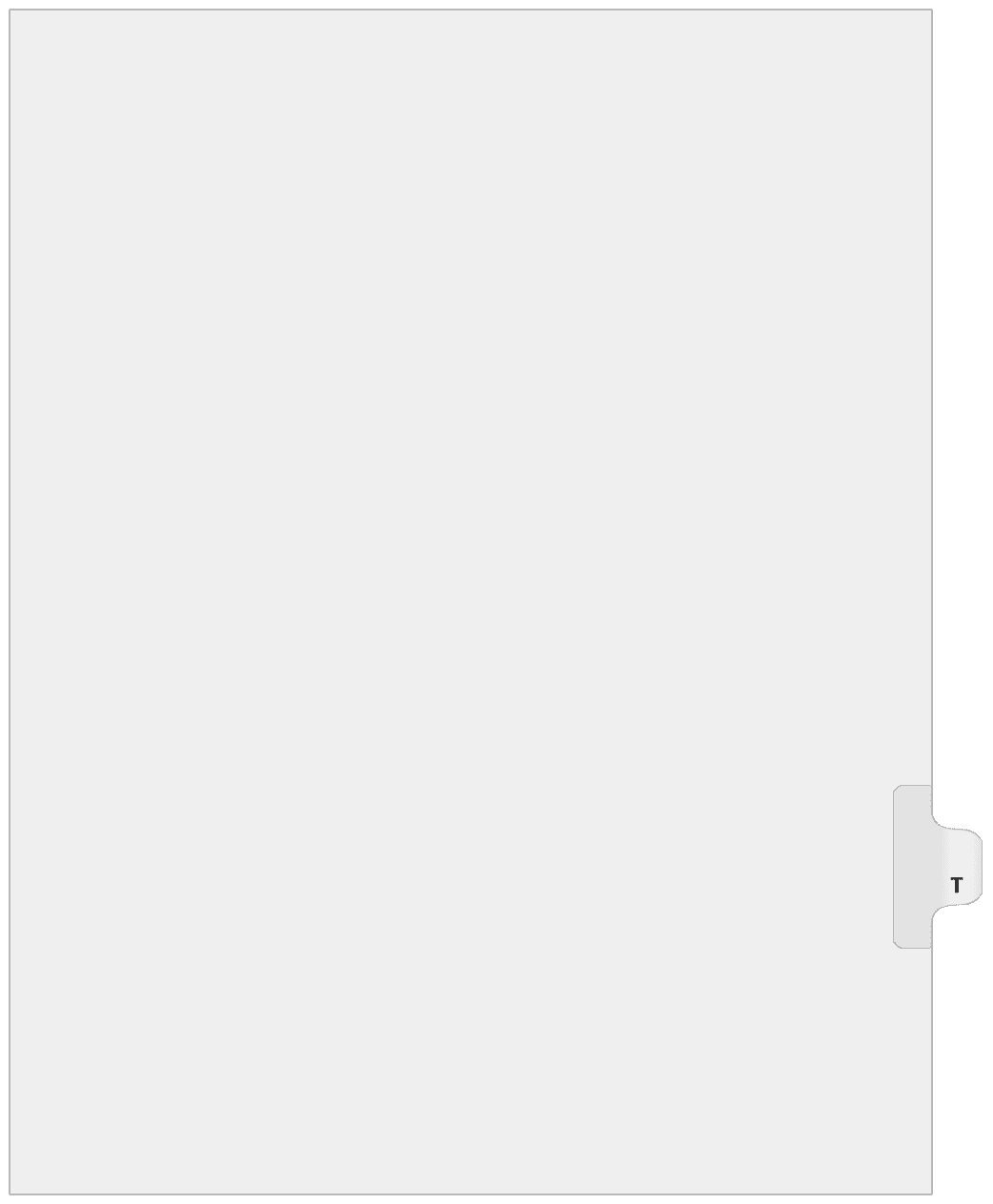 Individual Side Tabs Single Letters - Side Tab T (Pack of 25) - Walmart.com